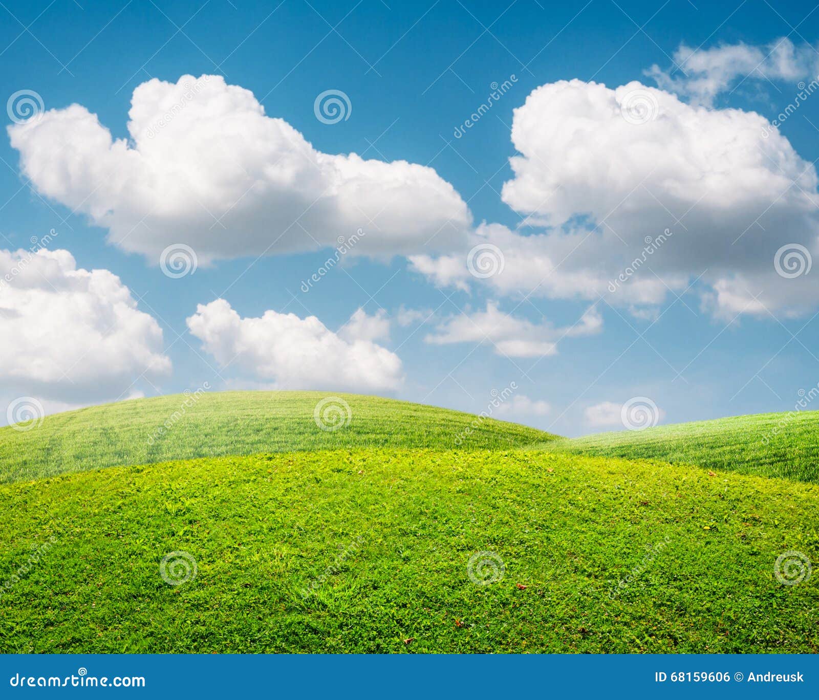 Green spring landscape stock photo. Image of spring, clouds - 68159606