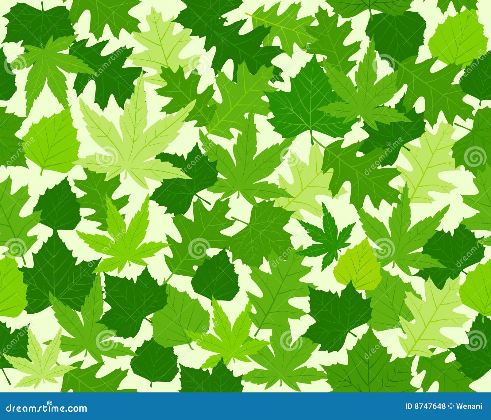Green Spring Leaves Texture Seamless Pattern Stock Vector ...
