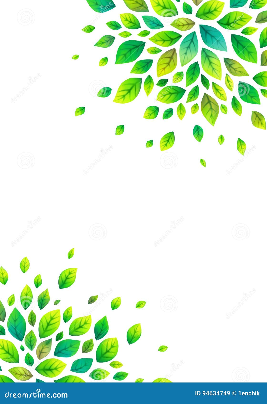 Green Spring Leaves Vector Poster Background Stock Vector ...