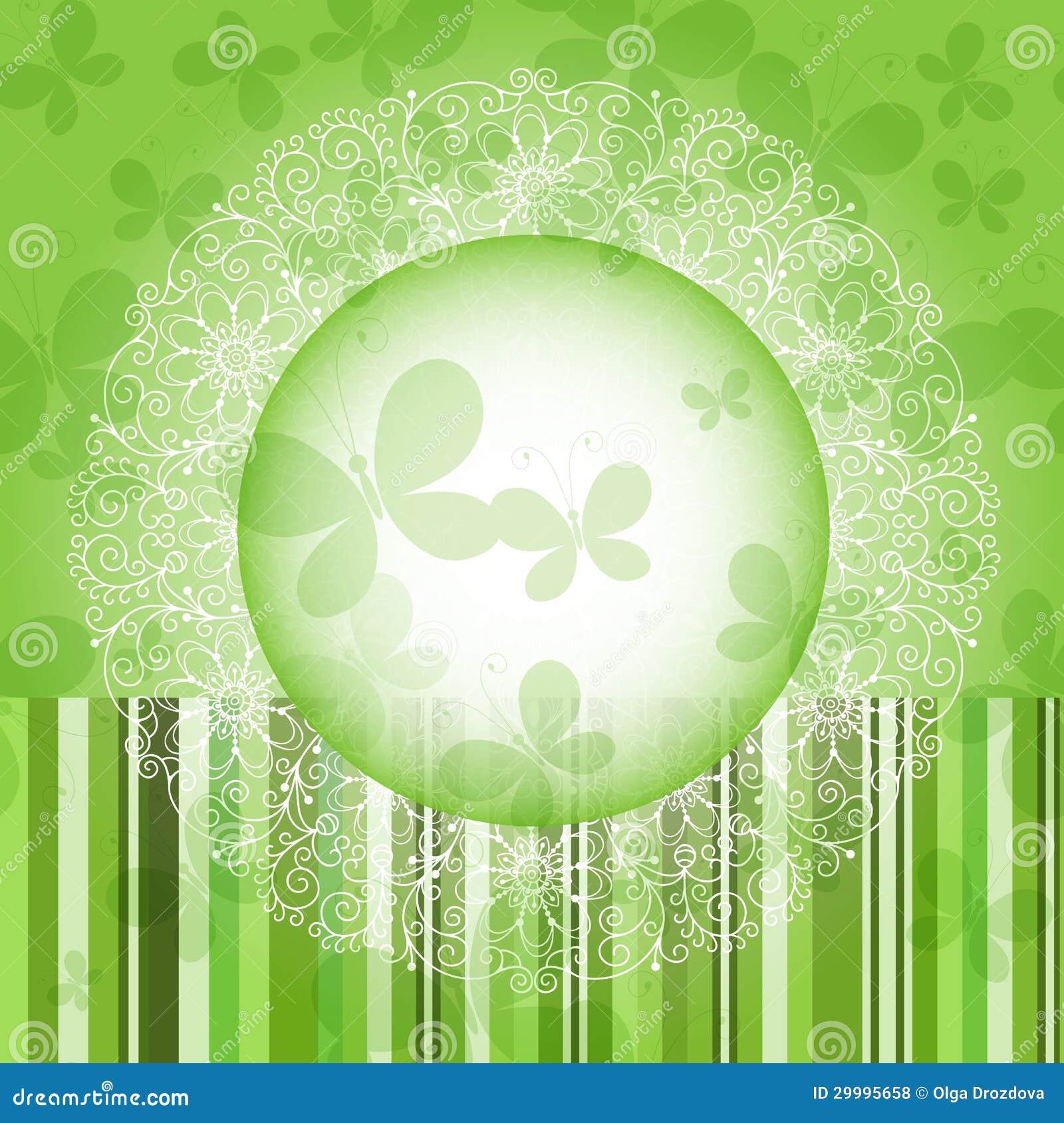 Green Spring Round Floral Frame Stock Vector - Illustration of curl ...