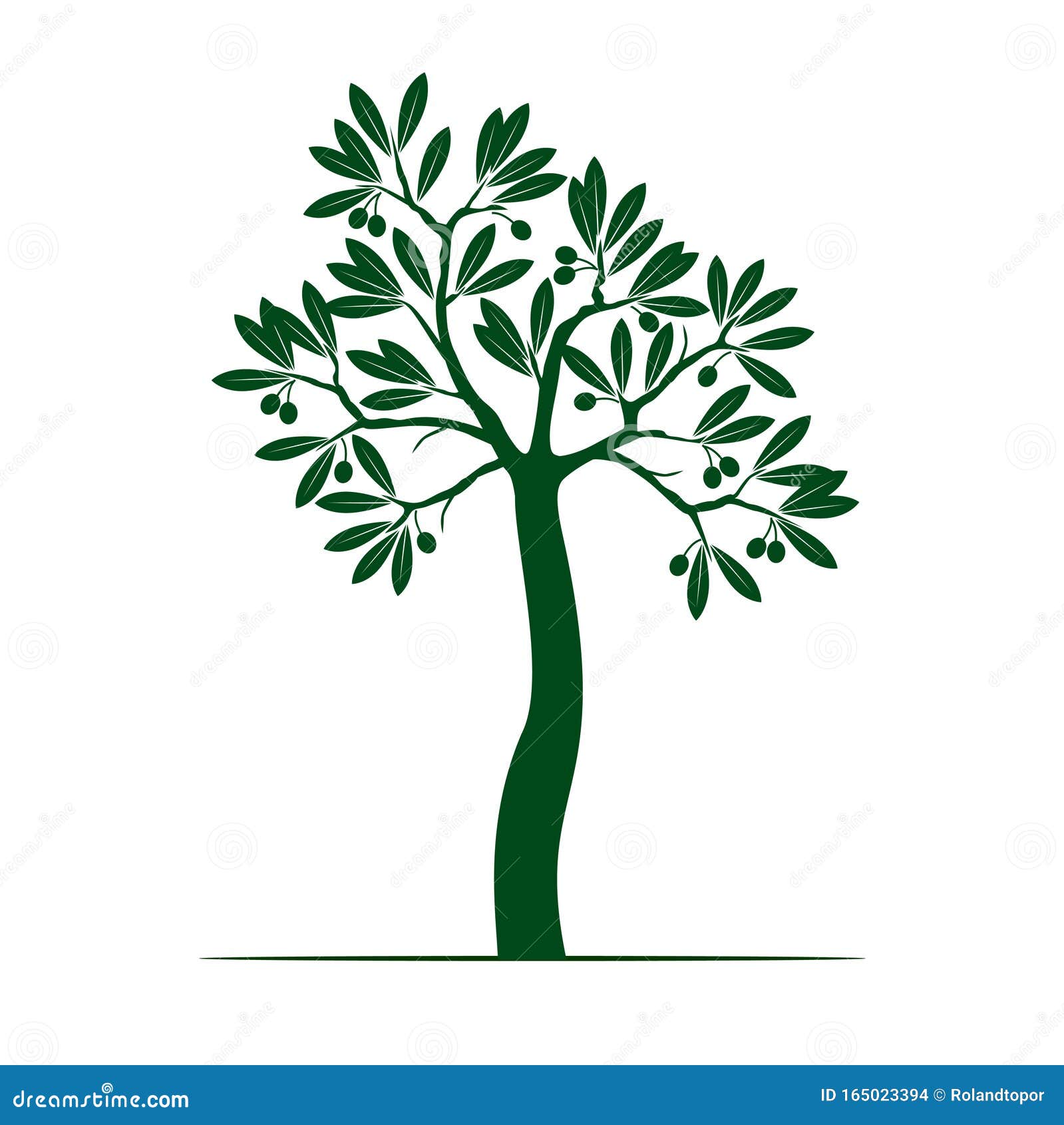 Green Spring Tree on White Background. Vector Illustration Stock ...