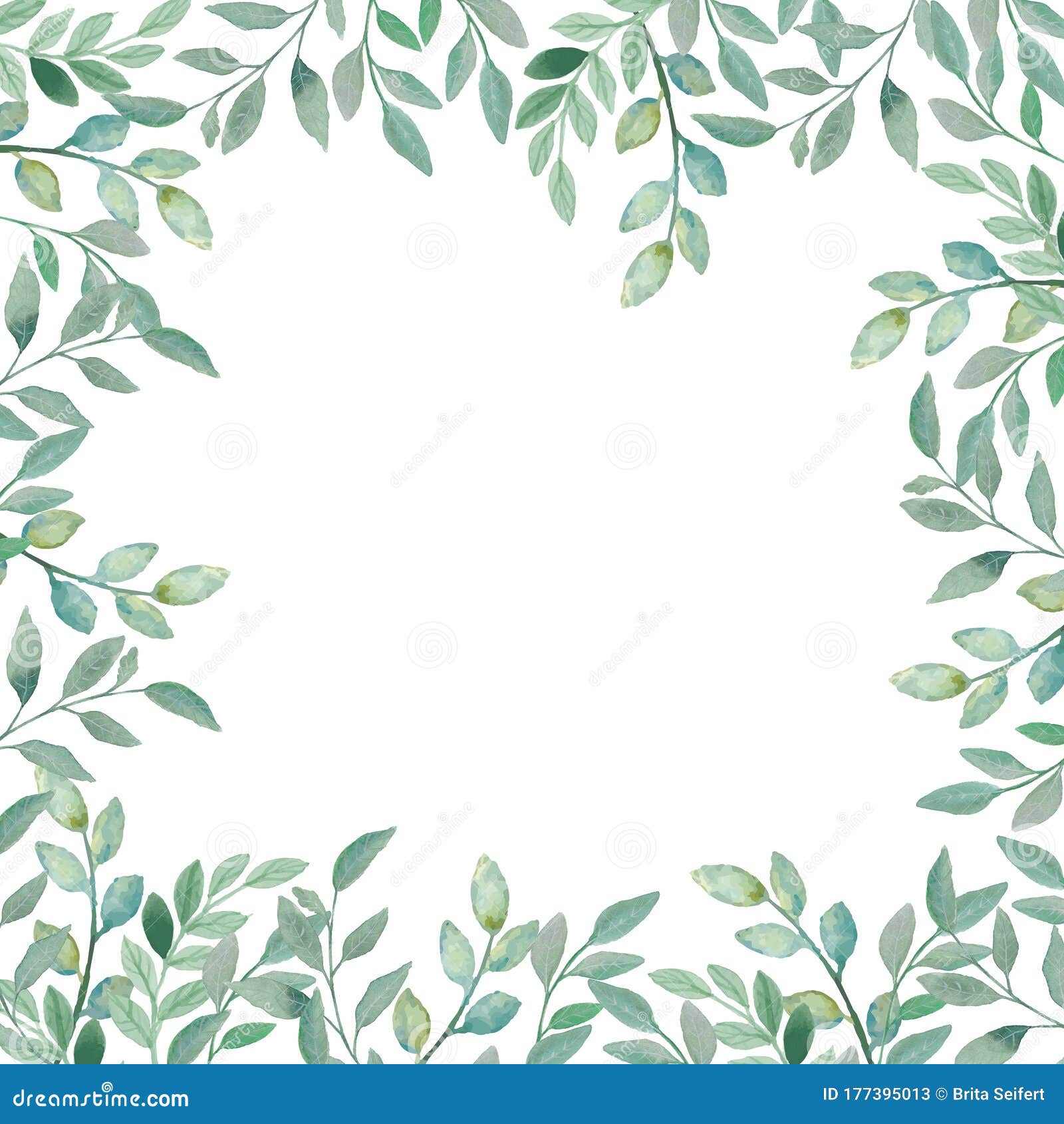 Green Springtime Leaves Background. Spring Tree Leaves Frame Stock ...
