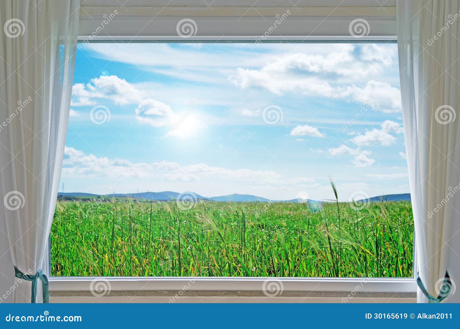 Meadow and window stock image. Image of flare, home, beauty - 30165619