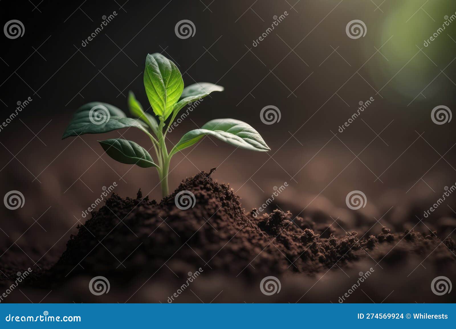 Green Sprout Emerging from Dark Soil, Growing Towards the Light of the ...