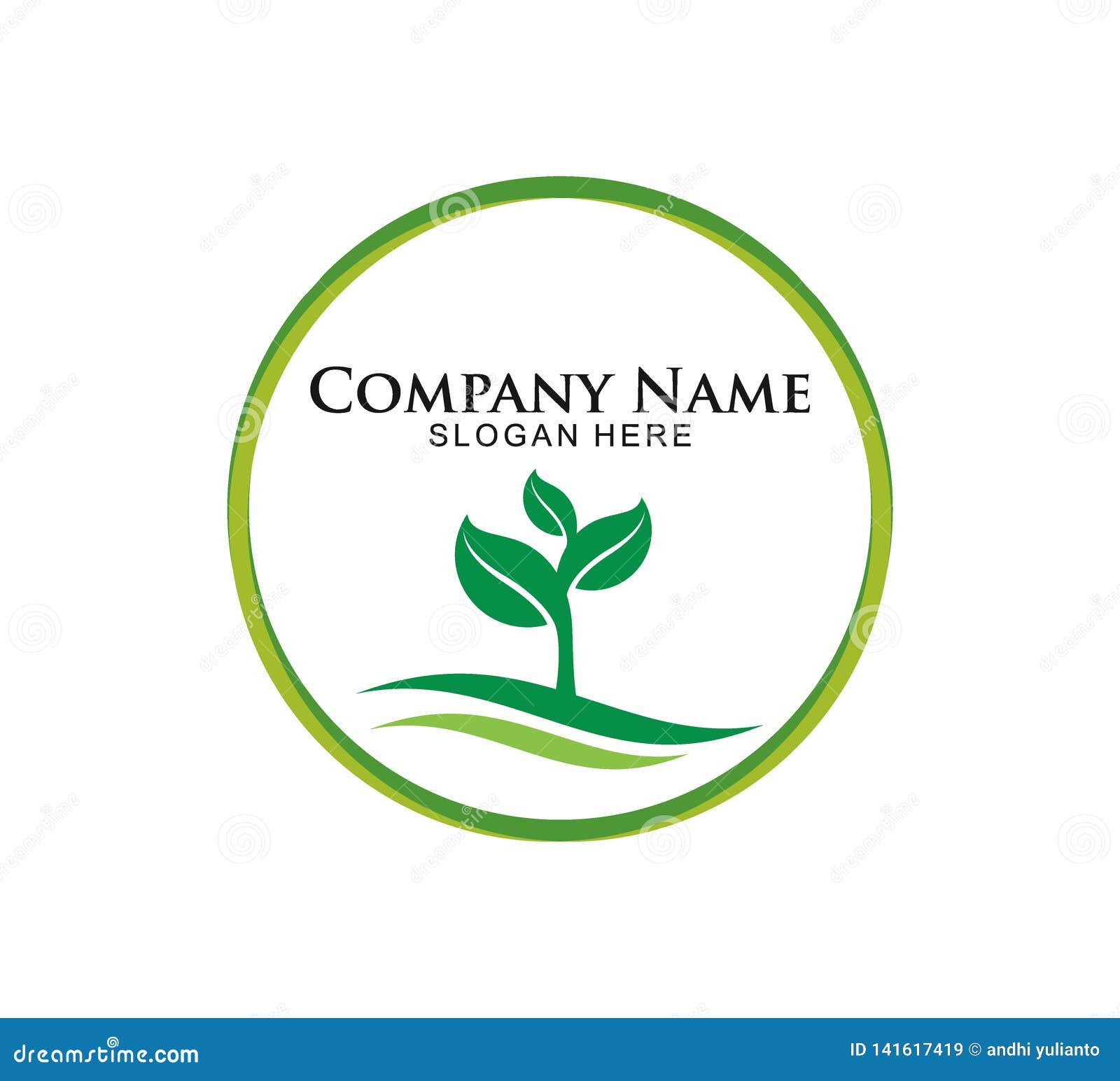 Green Sprout Tree Inside Circle Vector Logo Design Stock Illustration ...