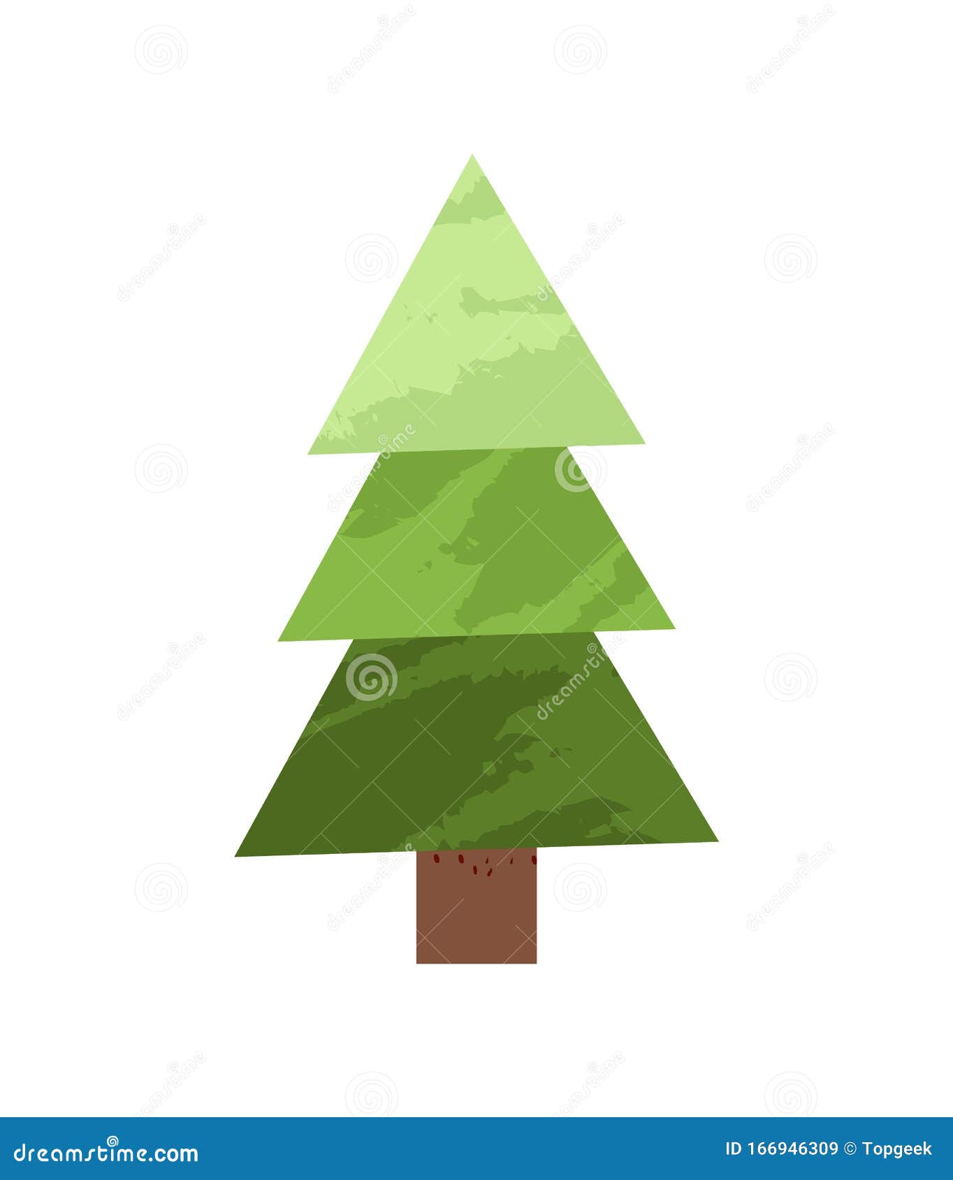 Green Spruce Tree Made of Simple Triangles Design Stock Vector ...