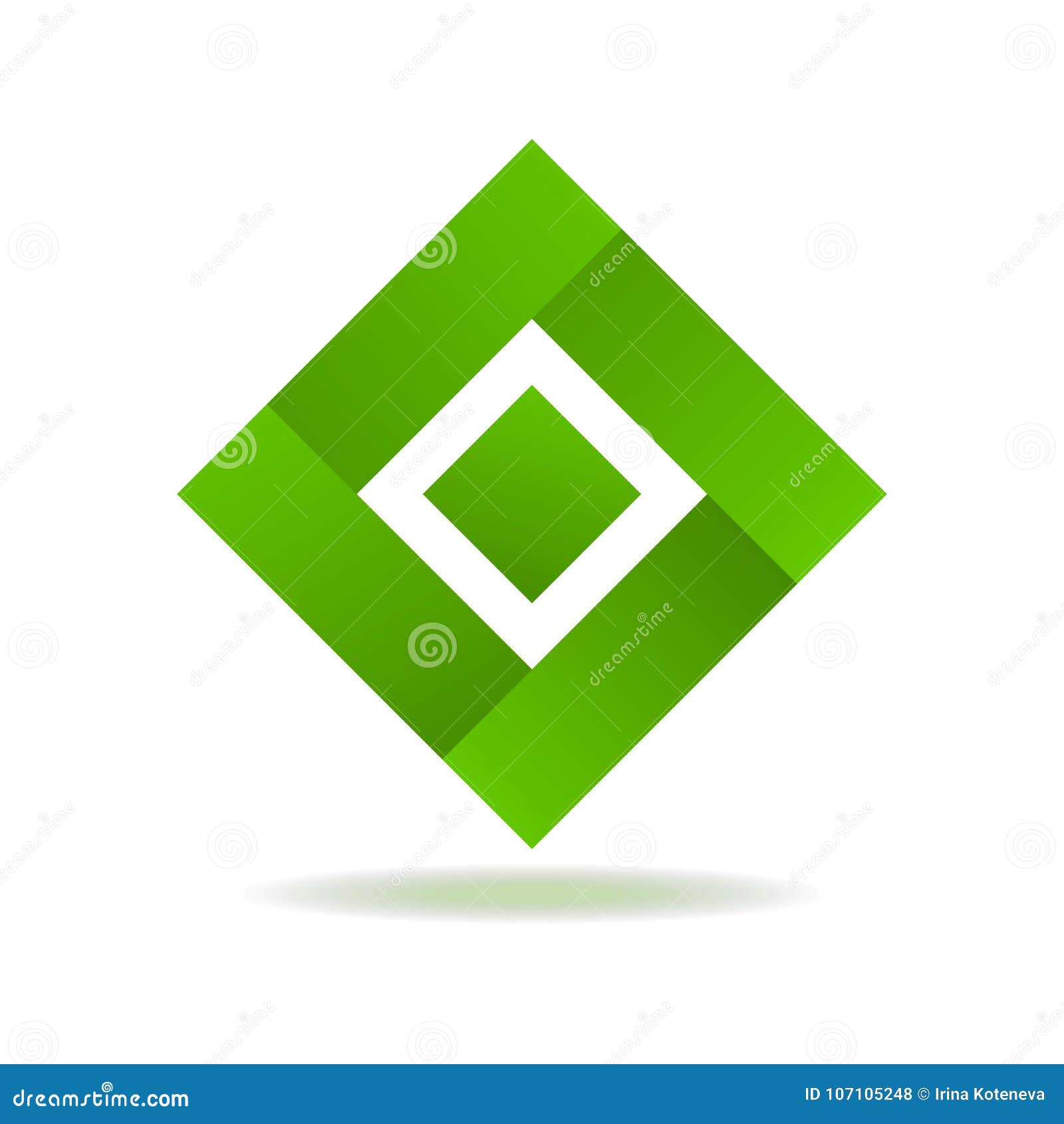 Green Square Abstract Isolated Element for Logo Stock Vector ...