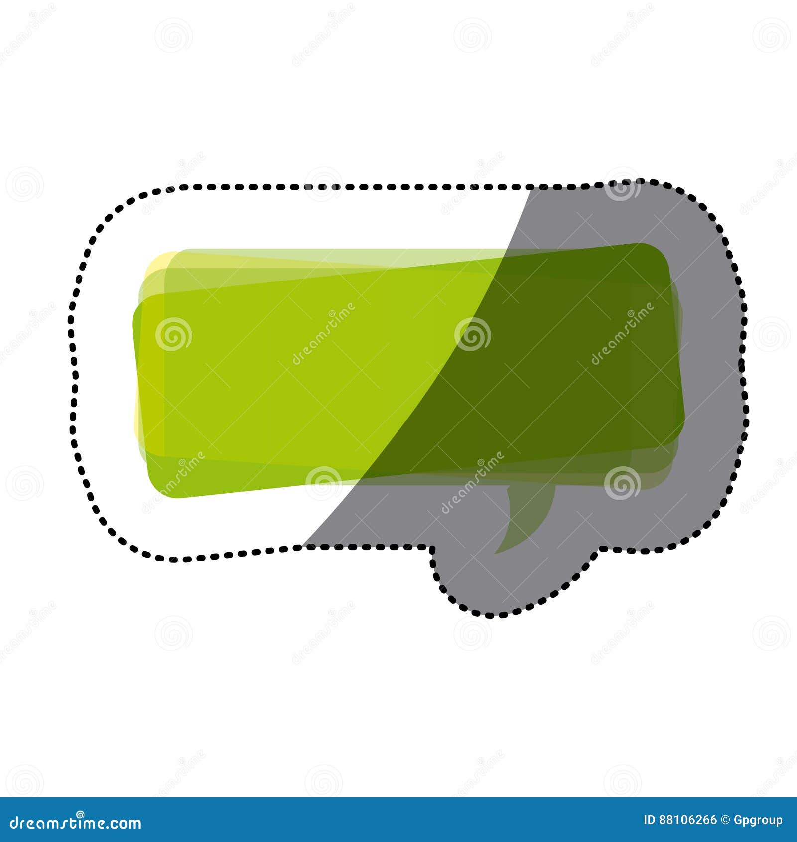Green Square Chat Bubble Icon Stock Illustration - Illustration of ...