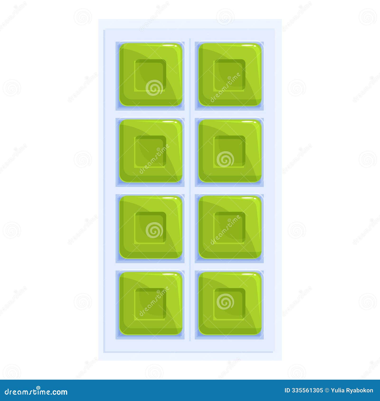 Green Square Chocolate Bar in White Wrapper Packaging Stock ...