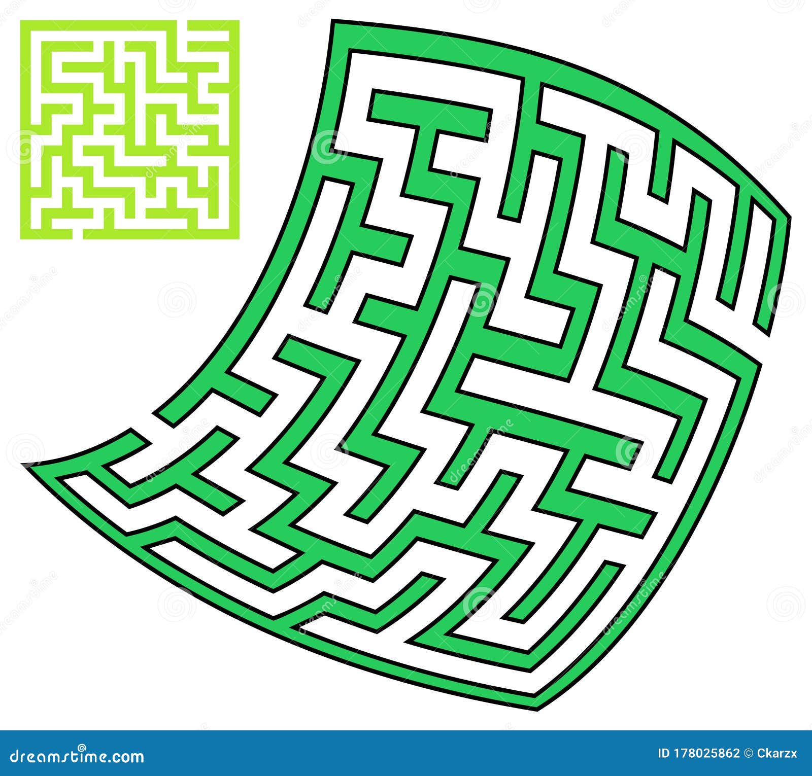 Green Square Deformed Maze 10x10 Stock Illustrations – 2 Green Square ...