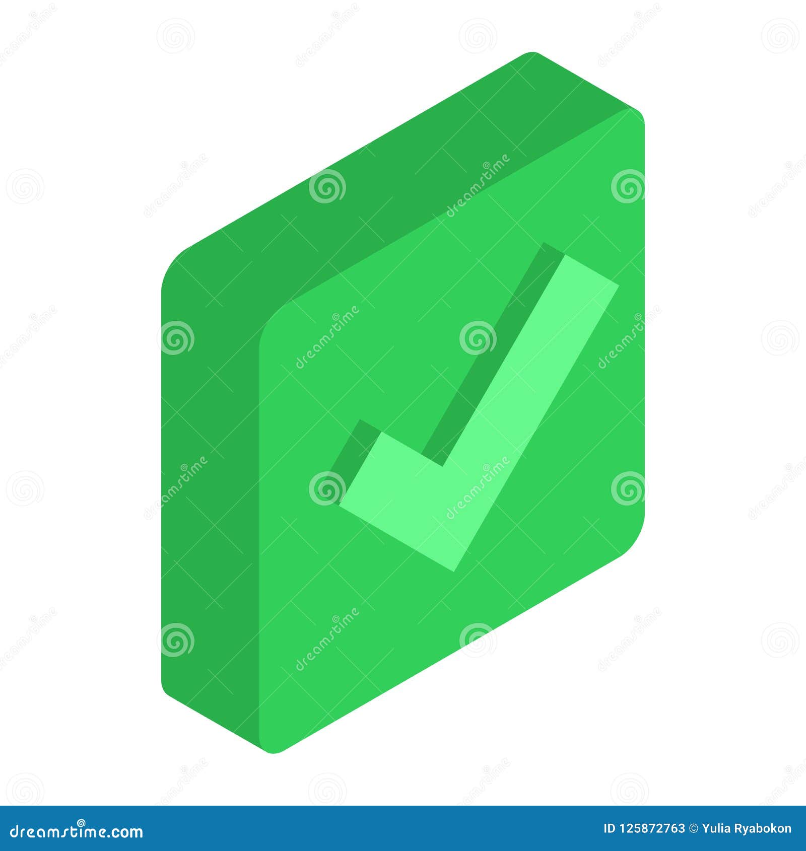 Green Square Element Icon, Isometric 3d Style Stock Illustration ...