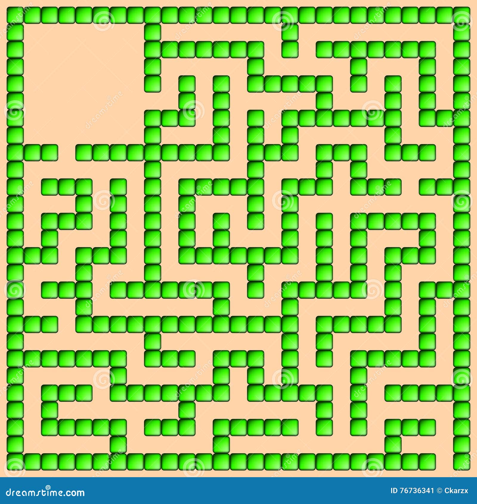 Green Square Maze-mosaic (13x13) Stock Vector - Illustration of ...