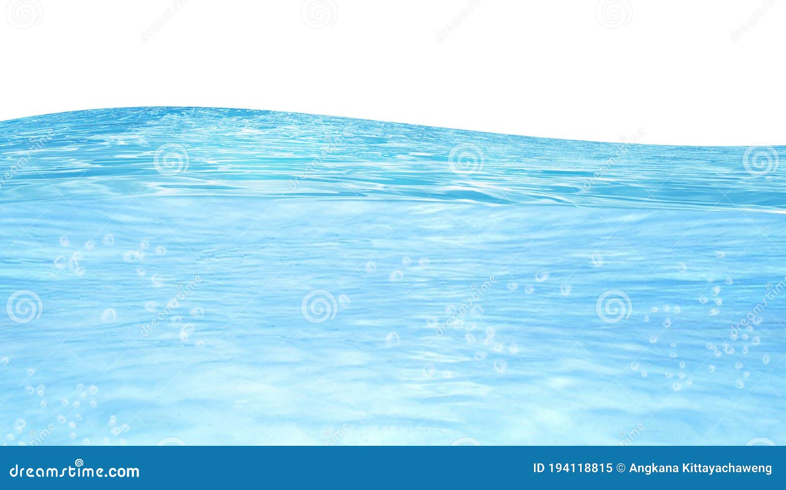 Side View Surface of Blue Water in Swimming Pool with White Background ...