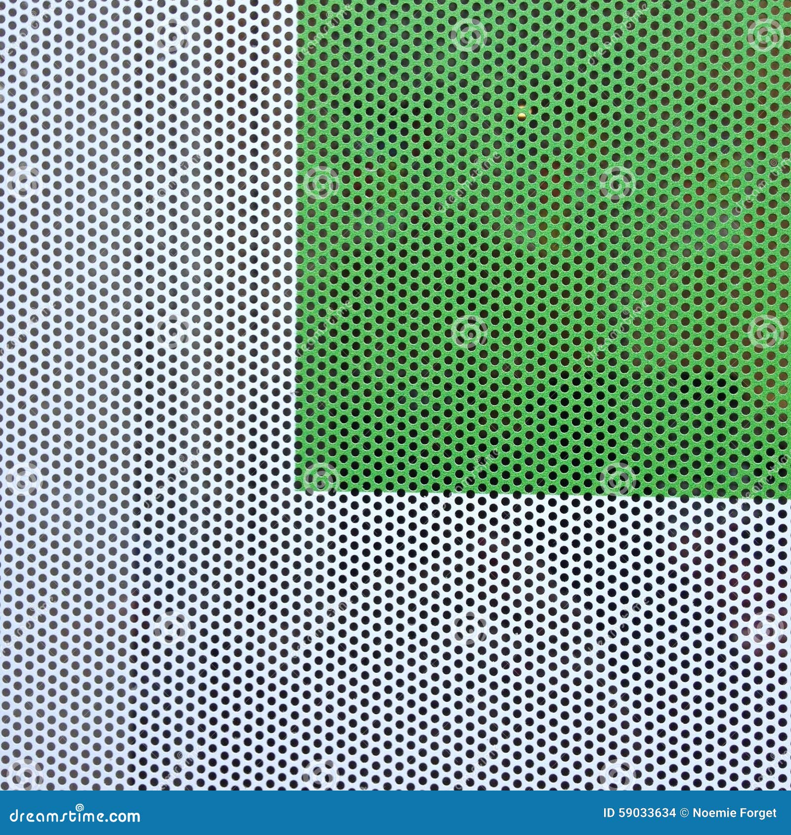 Green Square on White Background with Little Holes Stock Photo - Image ...