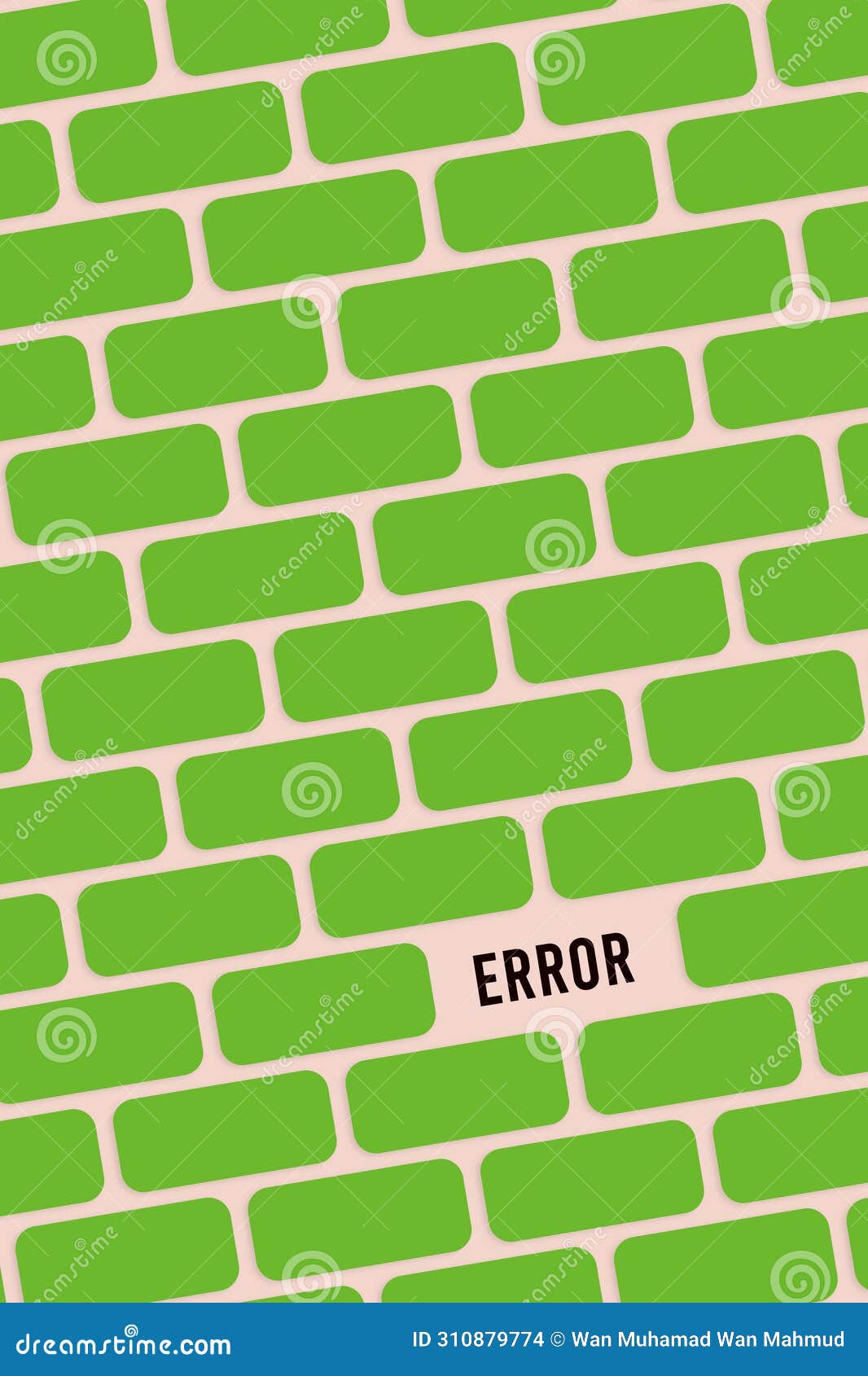 Green Squares with One Error Word Isolated White Background Stock ...