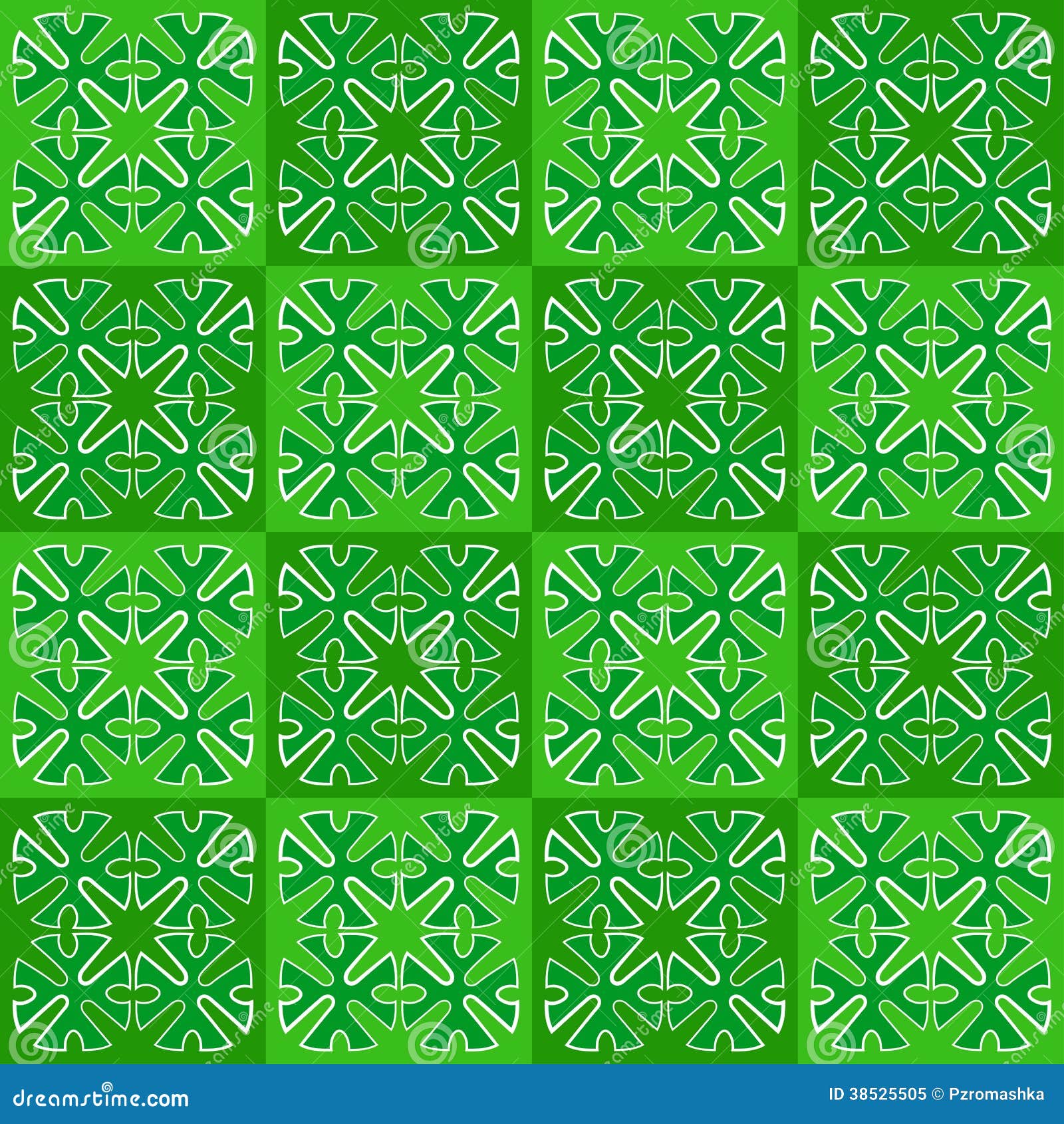 Green Squares with Ornament. Seamless Stock Vector - Illustration of ...