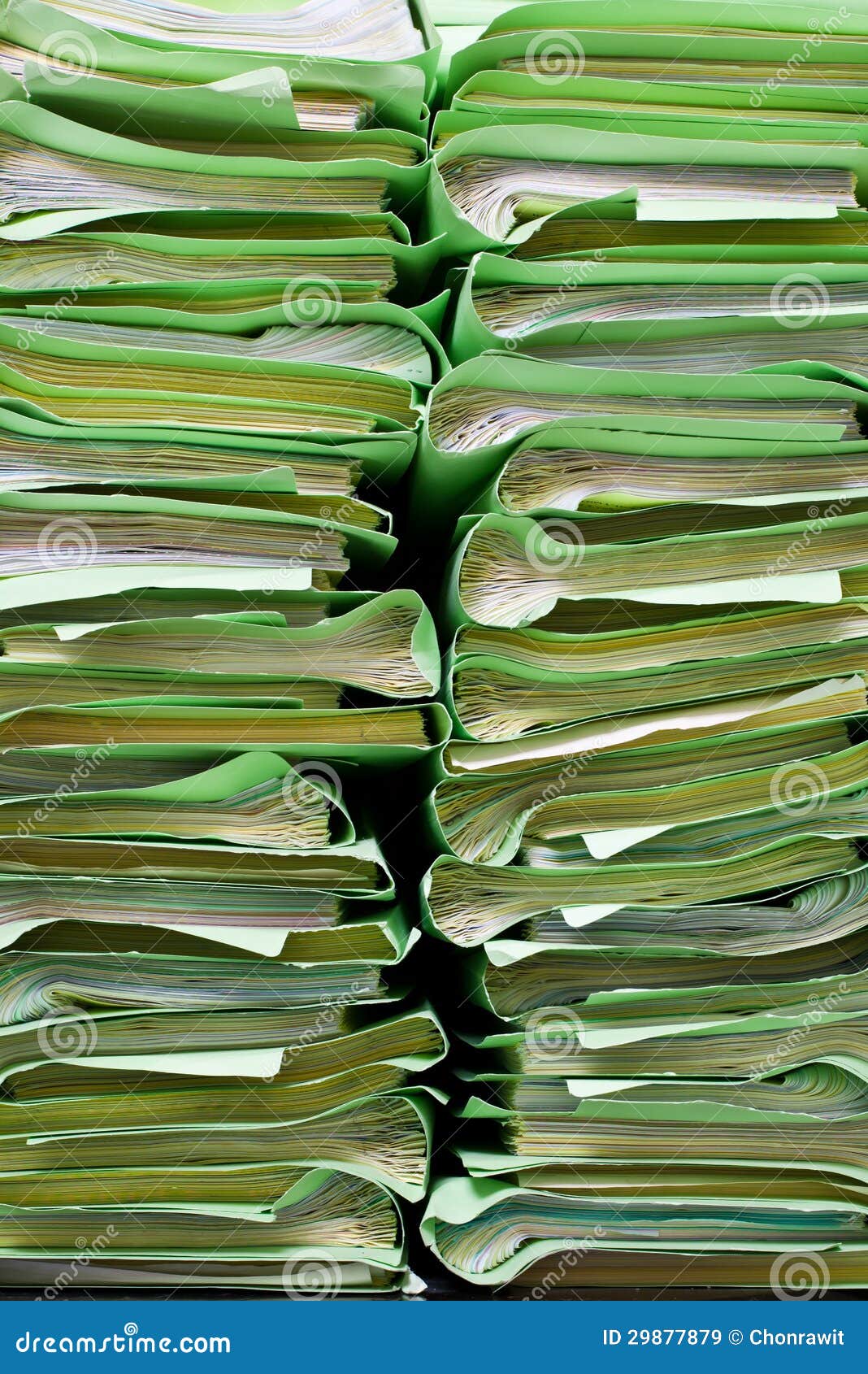 Green Stacks of Office Folders Stock Image - Image of folder, letters ...
