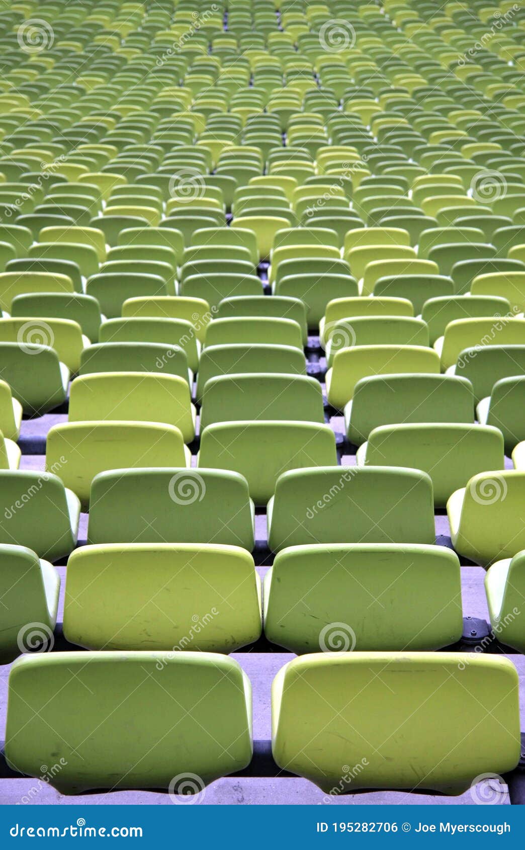 Green Stadium Seating in Rows from Behind Stock Photo - Image of arena ...