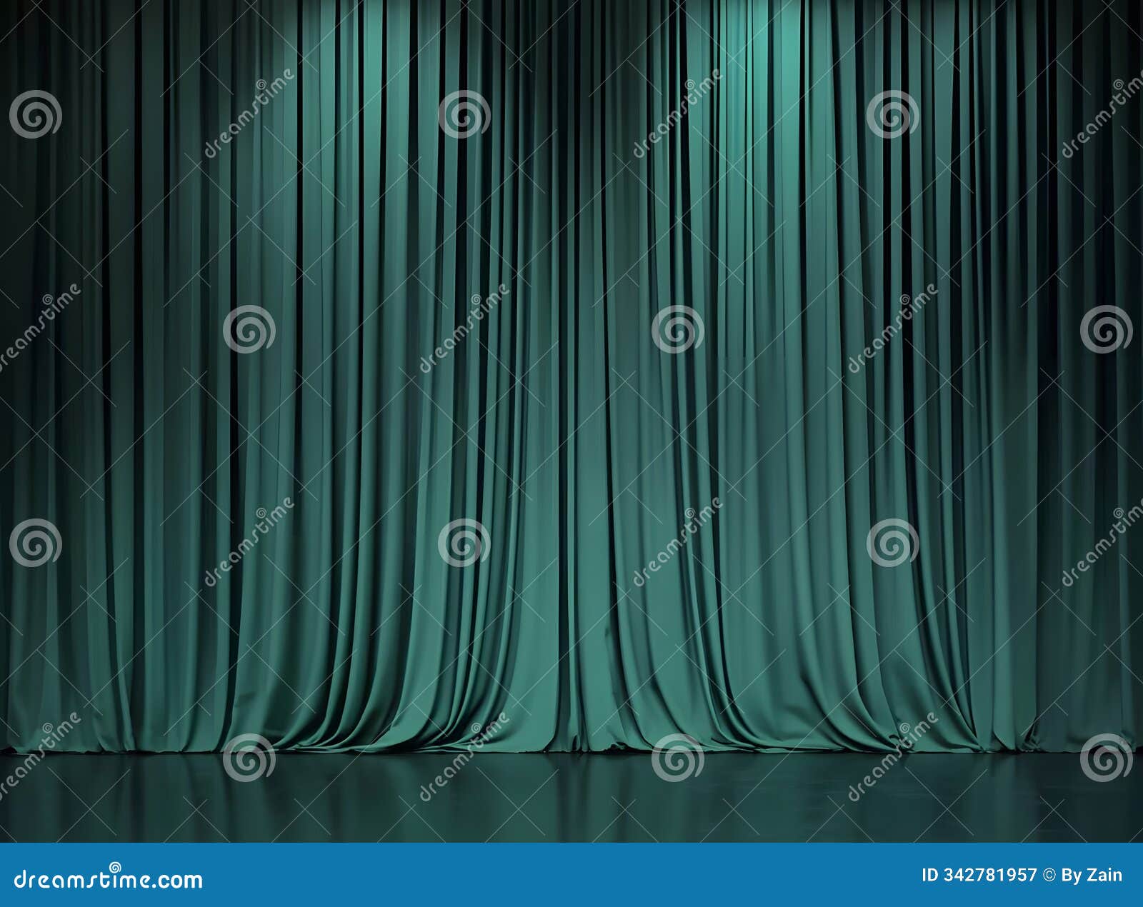 Green Stage Curtain Closed in Empty Theater Classic Performance ...
