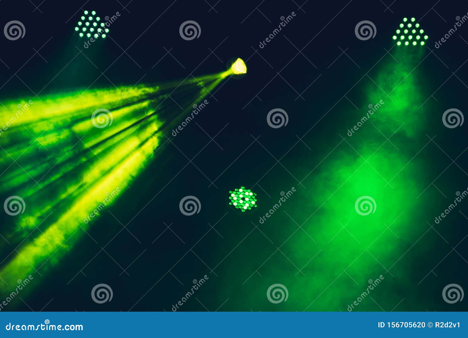 Green Stage Lights and a Haze Stock Photo - Image of festive ...