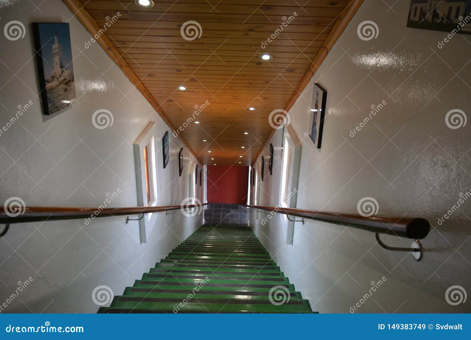 Green Stairs Inside Lighthouse Building Editorial Stock Image - Image ...