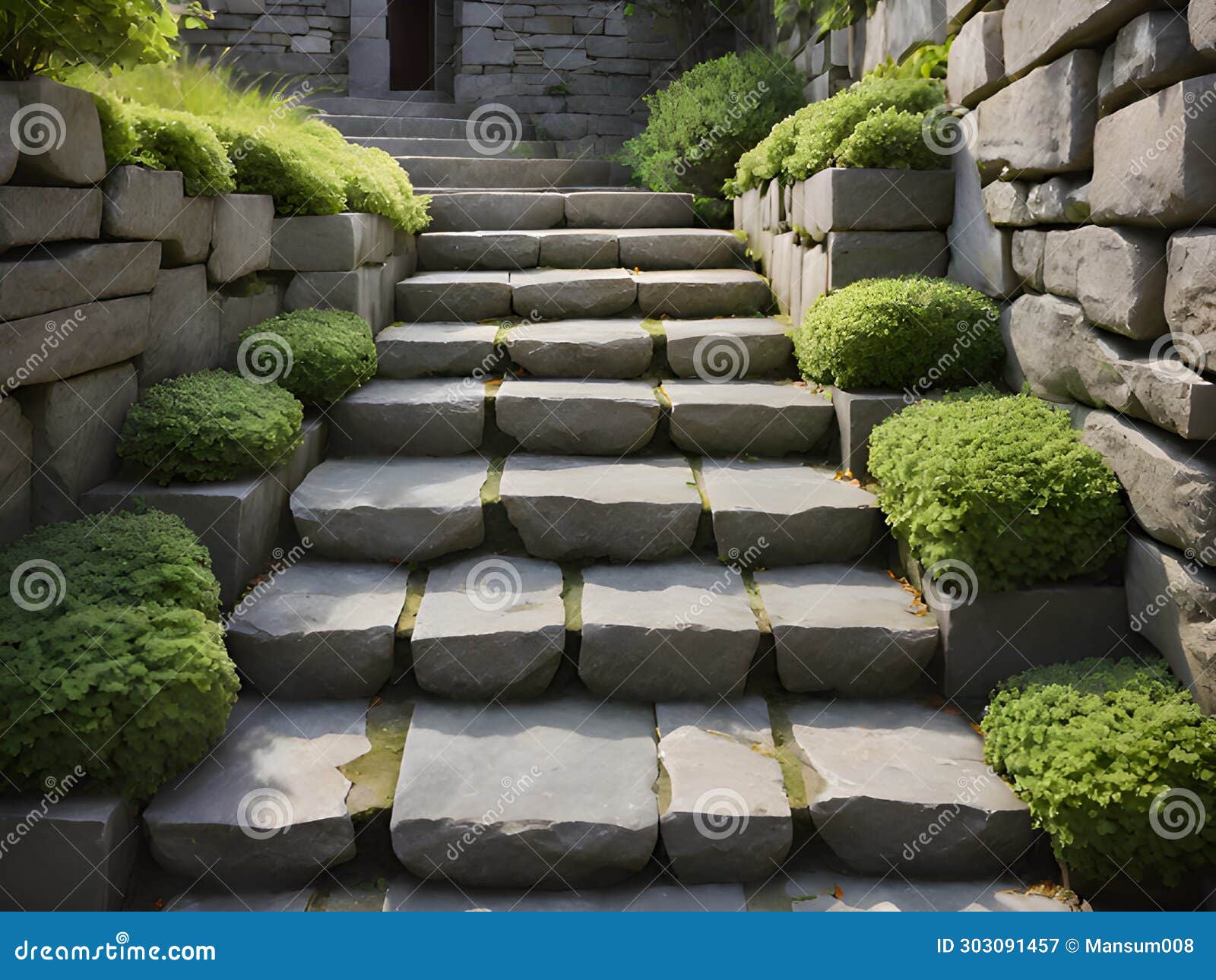 Green stairs in the park stock illustration. Illustration of texture ...