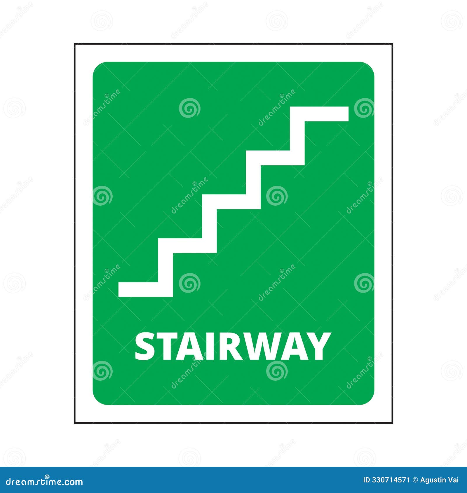 Stairway Banner With Please Use Handrail Text On A White Background ...