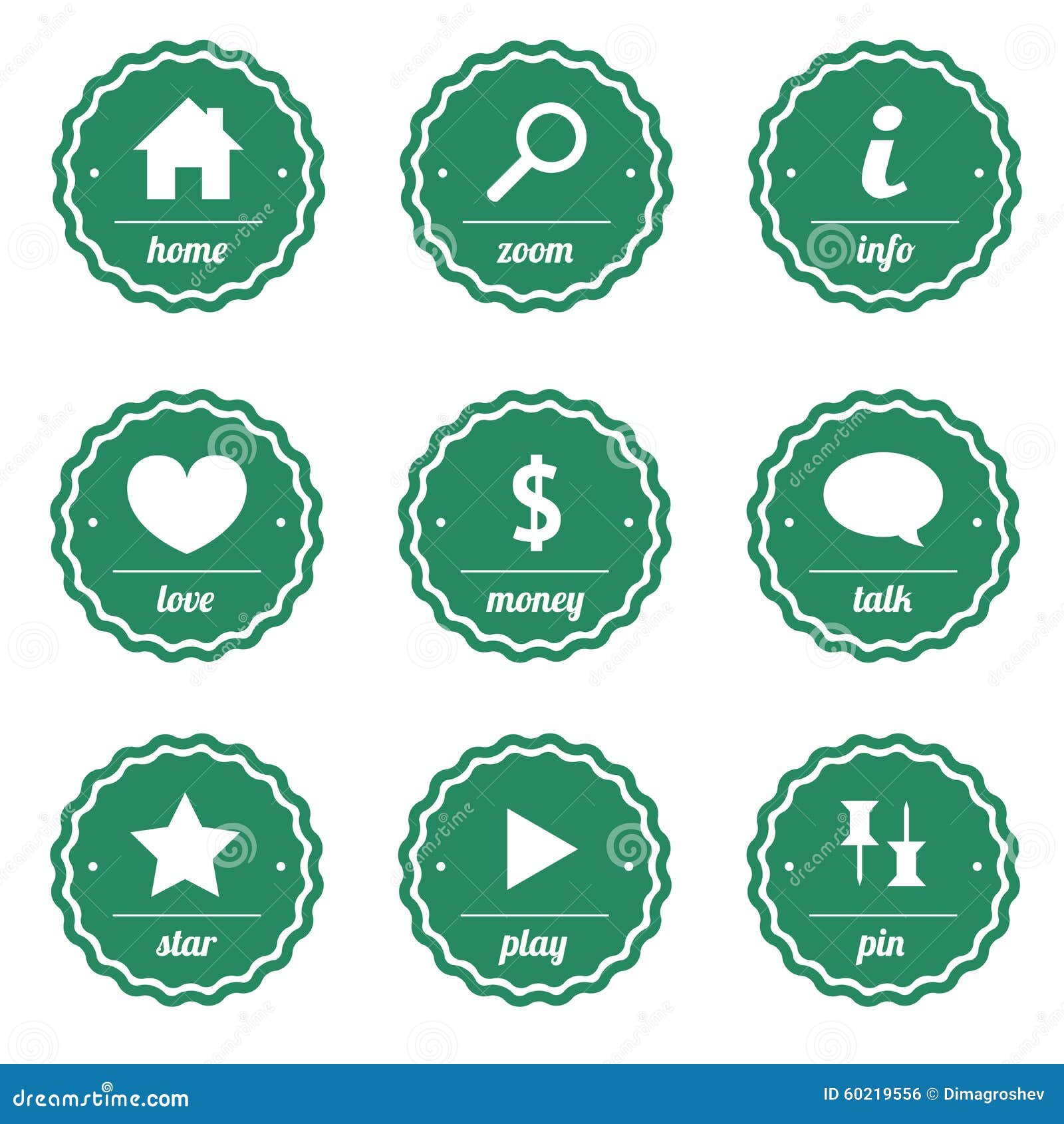 Green Stamps and Labels for Design Stock Illustration - Illustration of ...