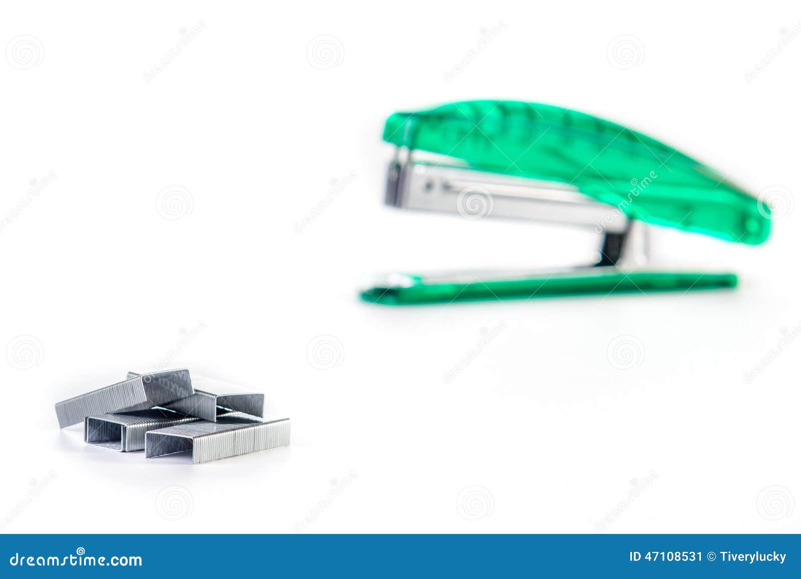 Green staples stock image. Image of closeup, clip, plastic - 47108531