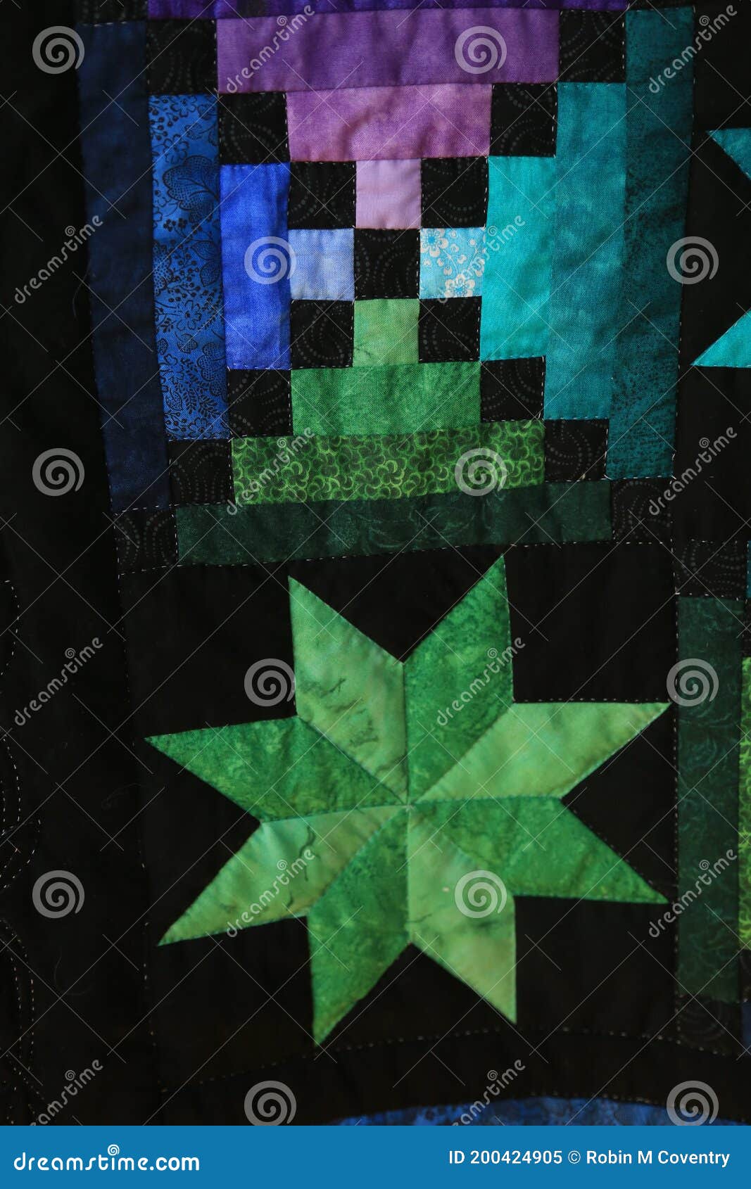 Green Star Closeup Amish Handmade Quilt Stock Image - Image of handmade ...