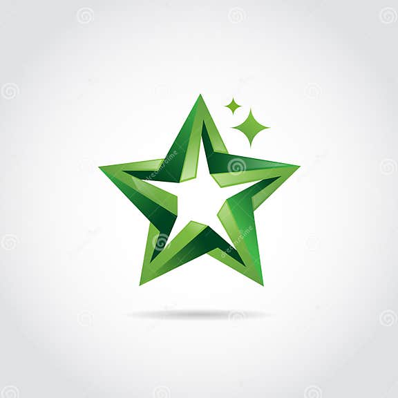 Green Star Icon. Vector Illustration Stock Vector - Illustration of ...