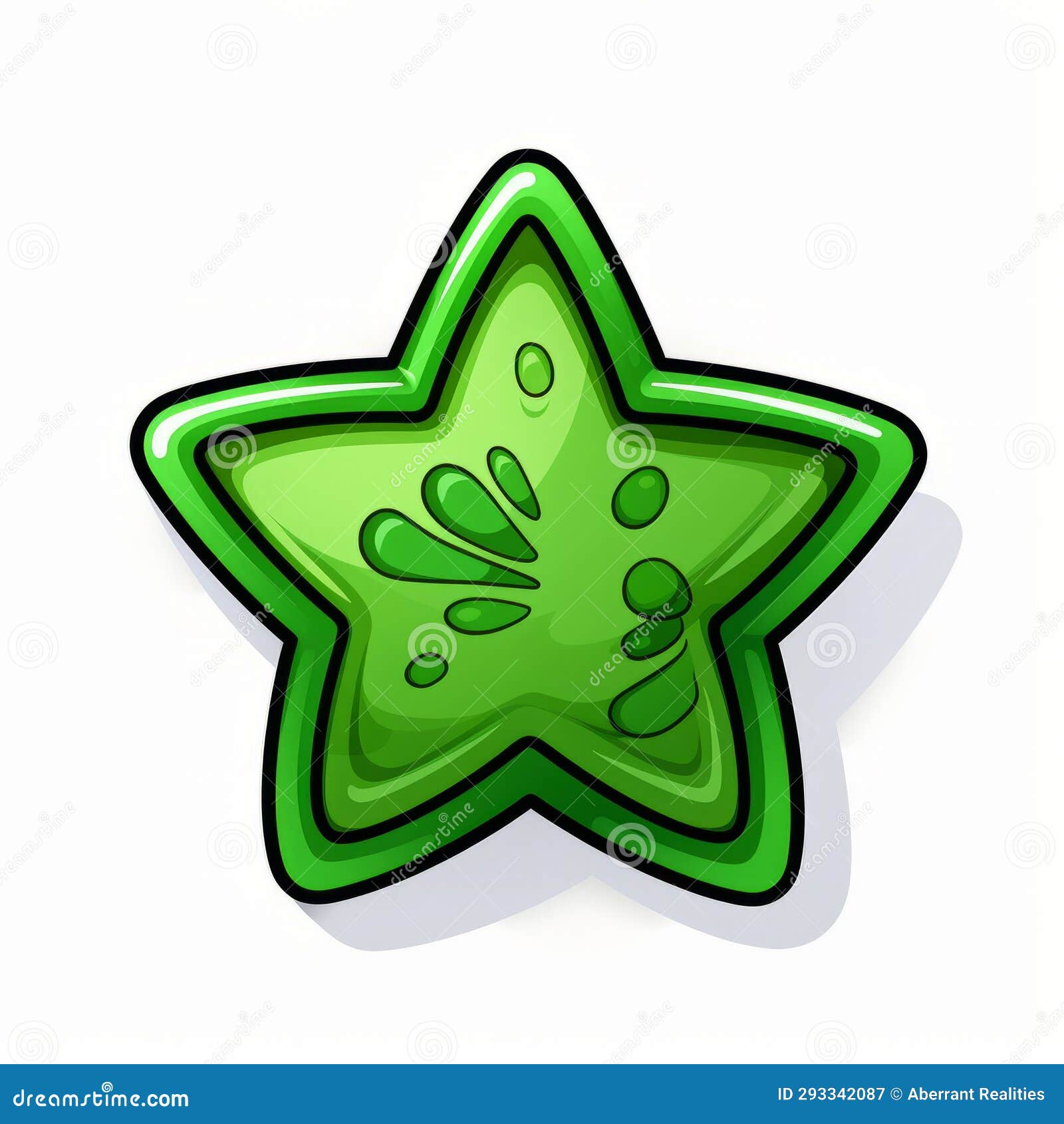 A Green Star with a Splash of Water on it Stock Illustration ...