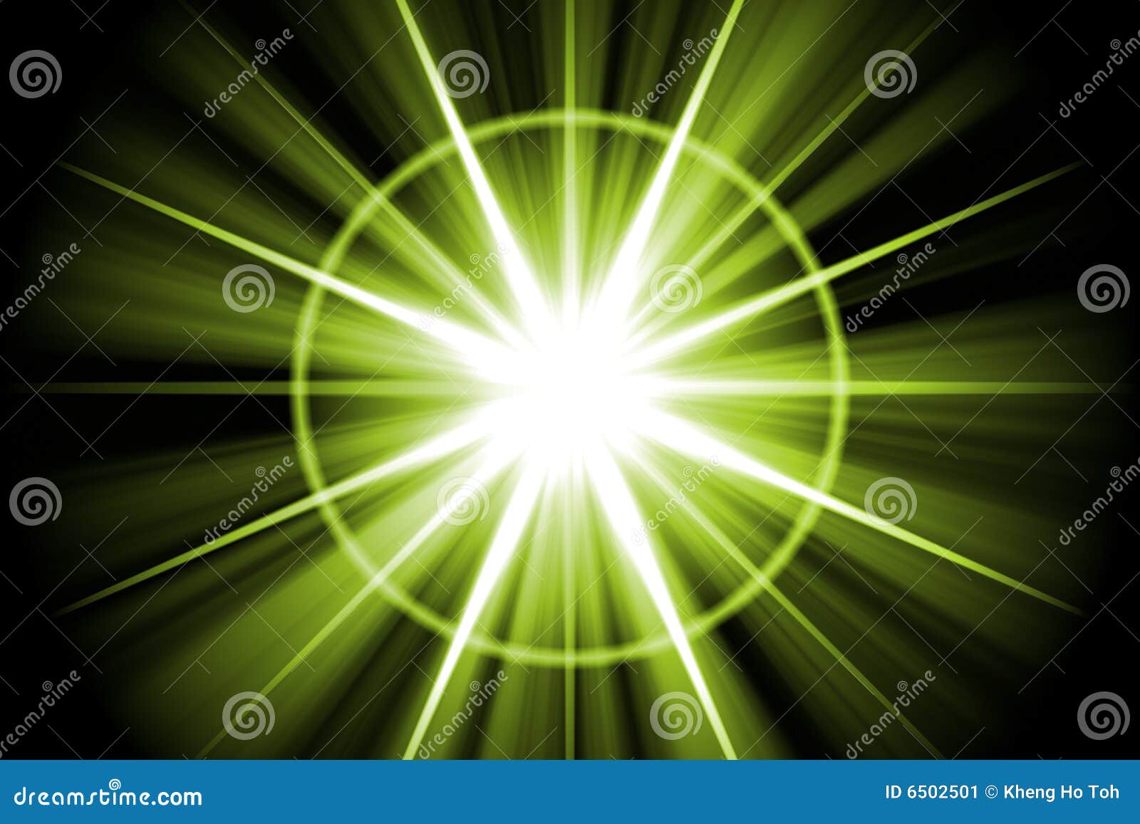 Green Star Sunburst Abstract Stock Illustration - Illustration of glow ...