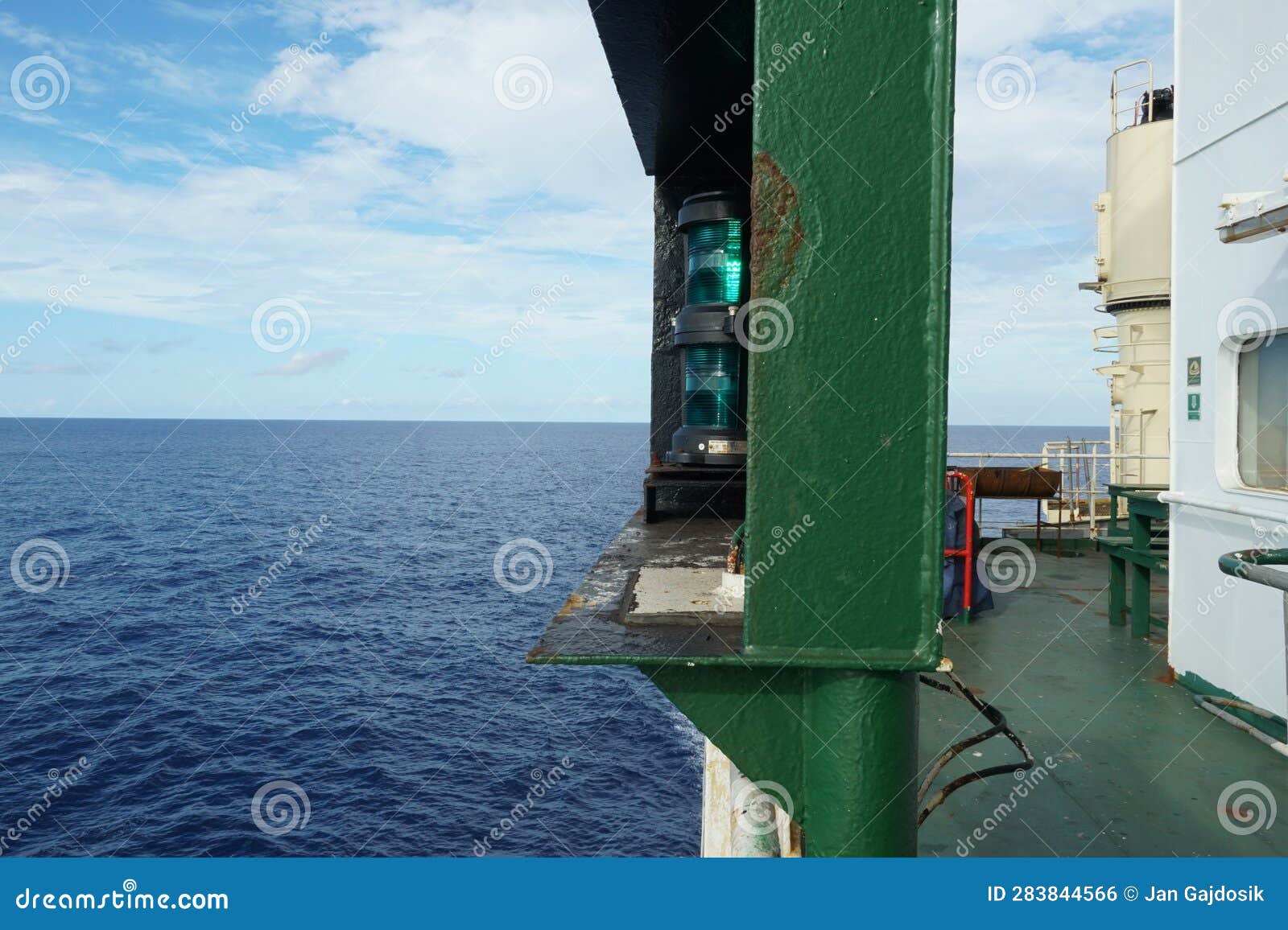 Green Starboard Side Navigational Lights of Ship is Situated Next To ...