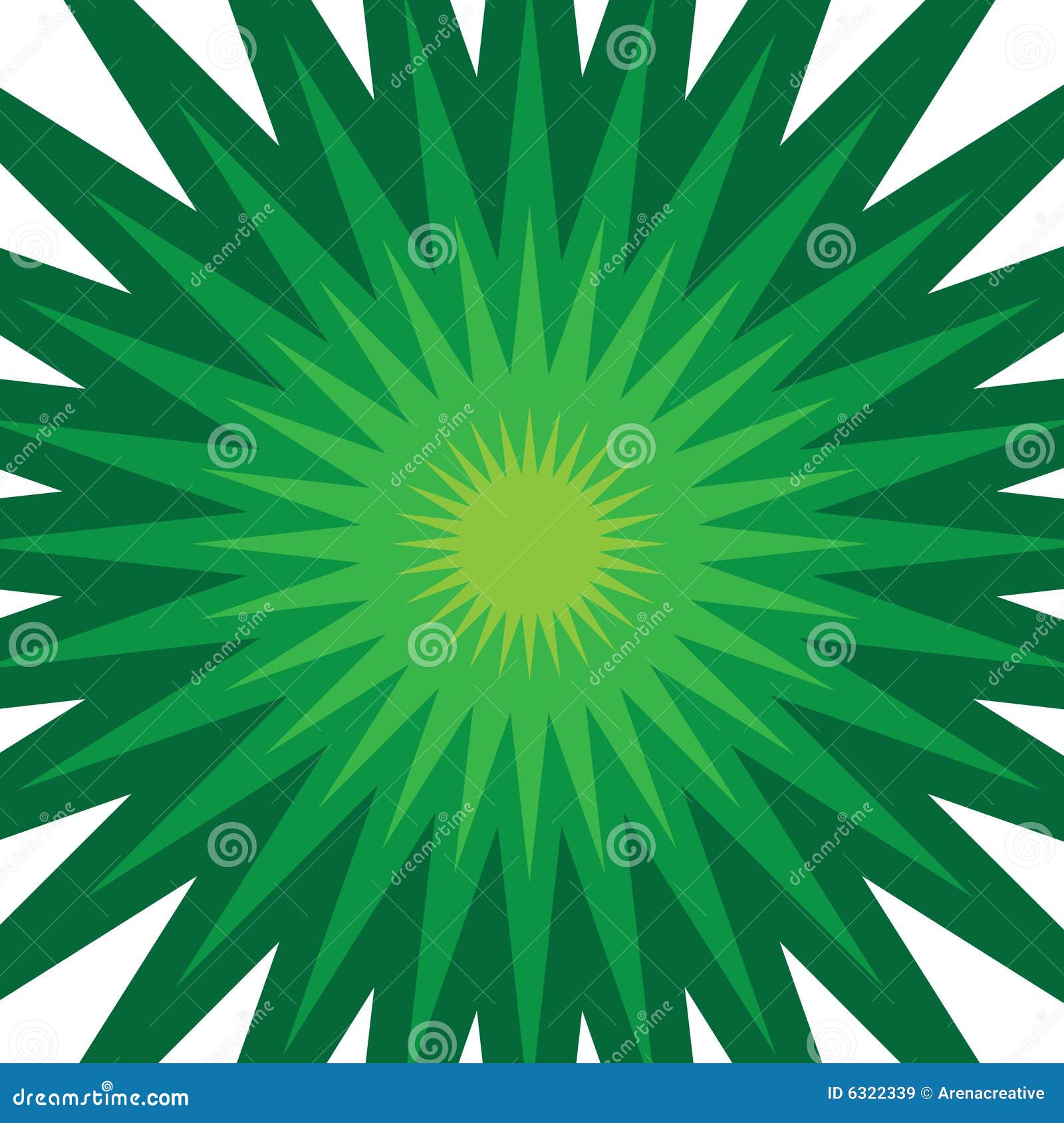 Green Starburst stock vector. Illustration of light, radiate - 6322339