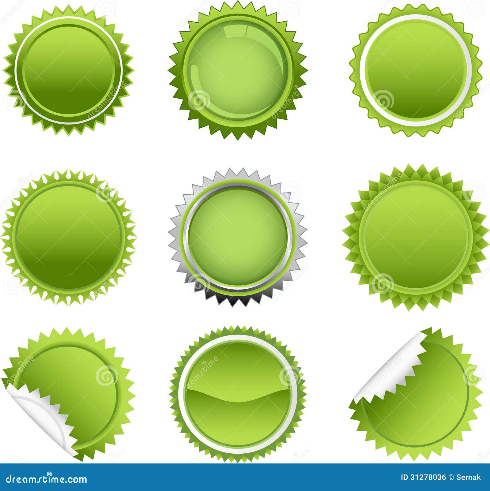 Green starbursts set stock vector. Illustration of environment - 31278036
