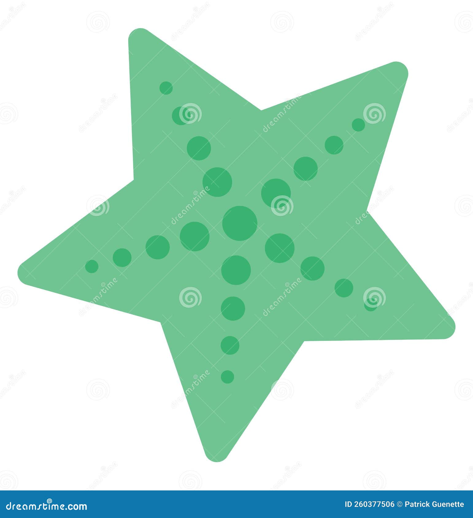 Green starfish, icon stock vector. Illustration of element - 260377506
