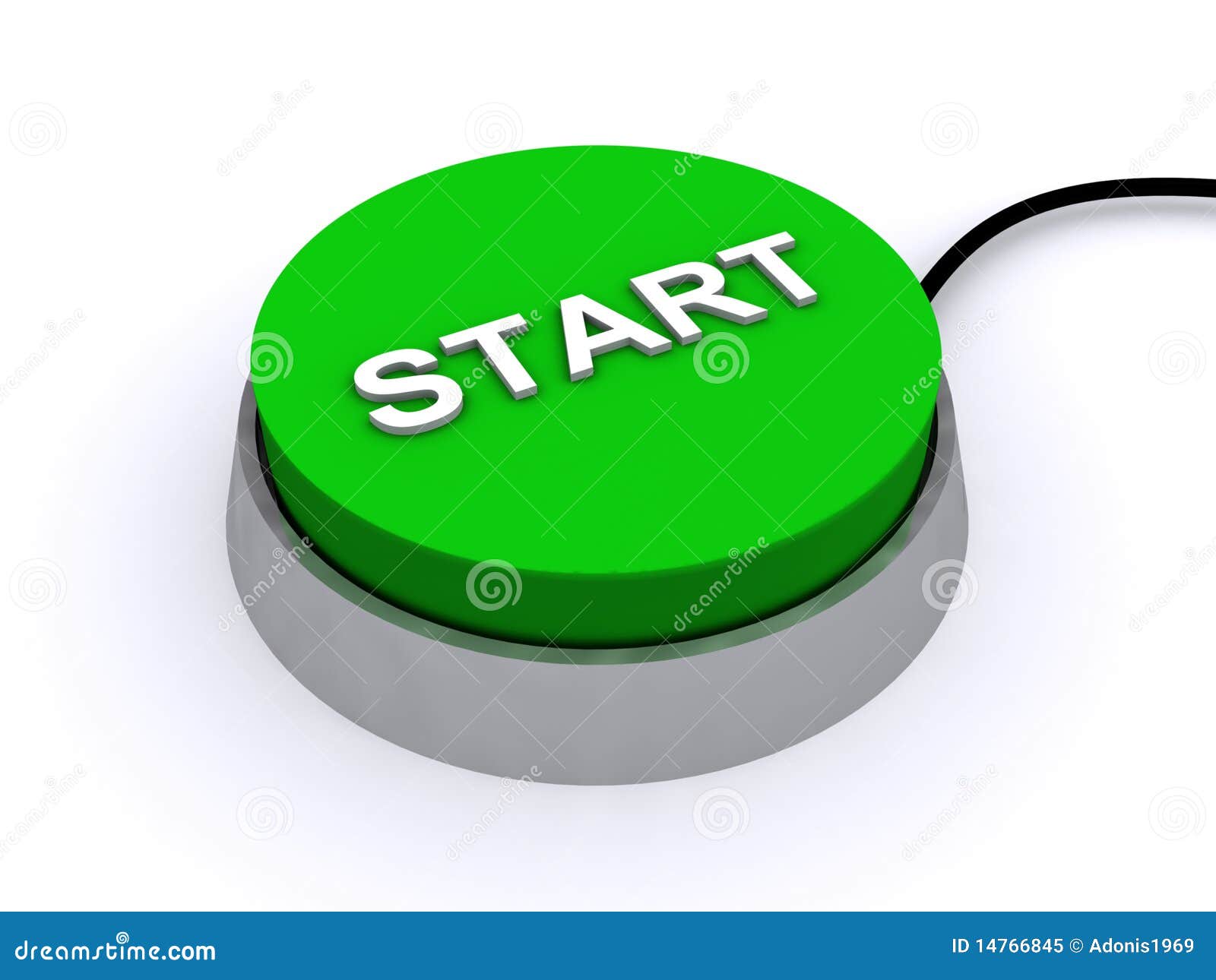 Green start button stock illustration. Illustration of cord - 14766845