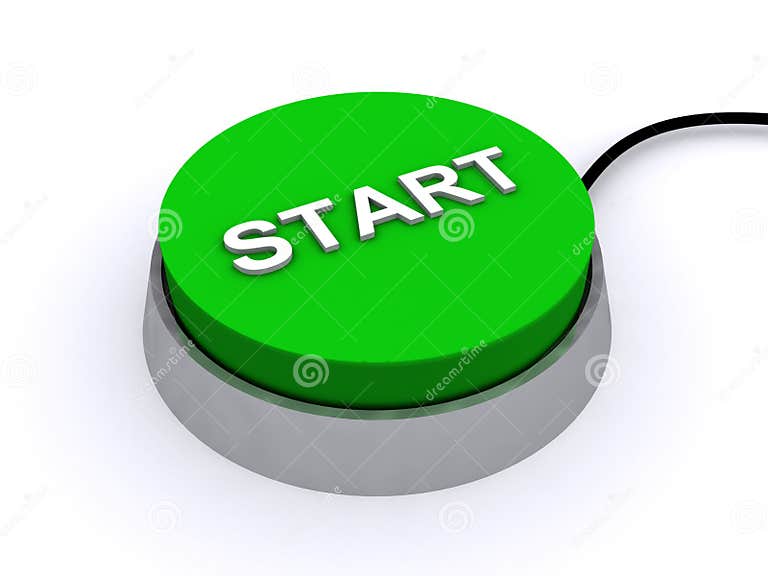 Green start button stock illustration. Illustration of cord - 14766845
