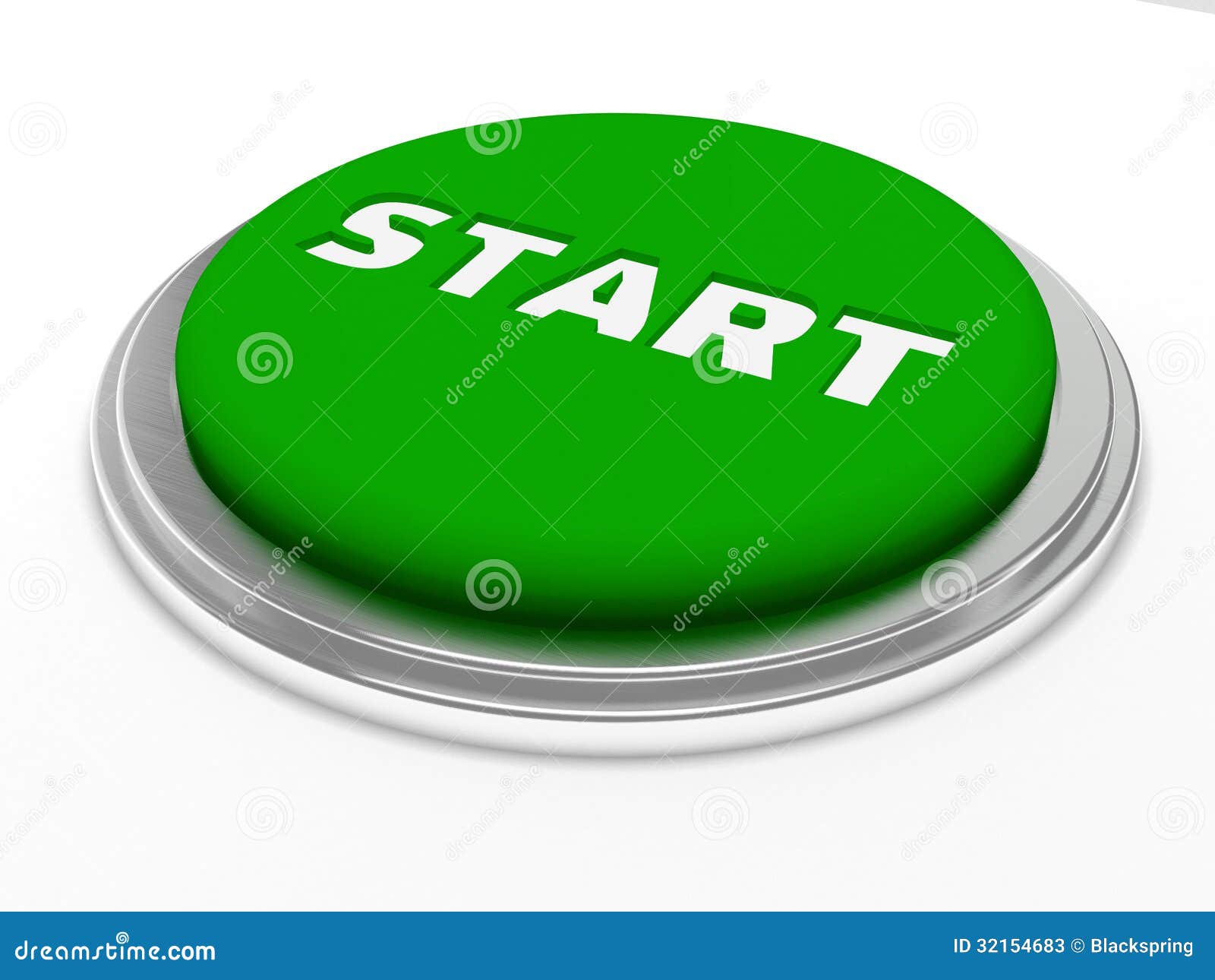 Green Start Button Isolated Stock Illustration - Illustration of power ...
