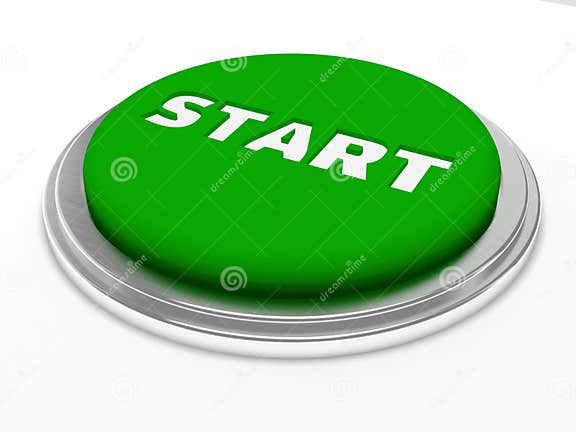 Green Start Button Isolated Stock Illustration - Illustration of power ...
