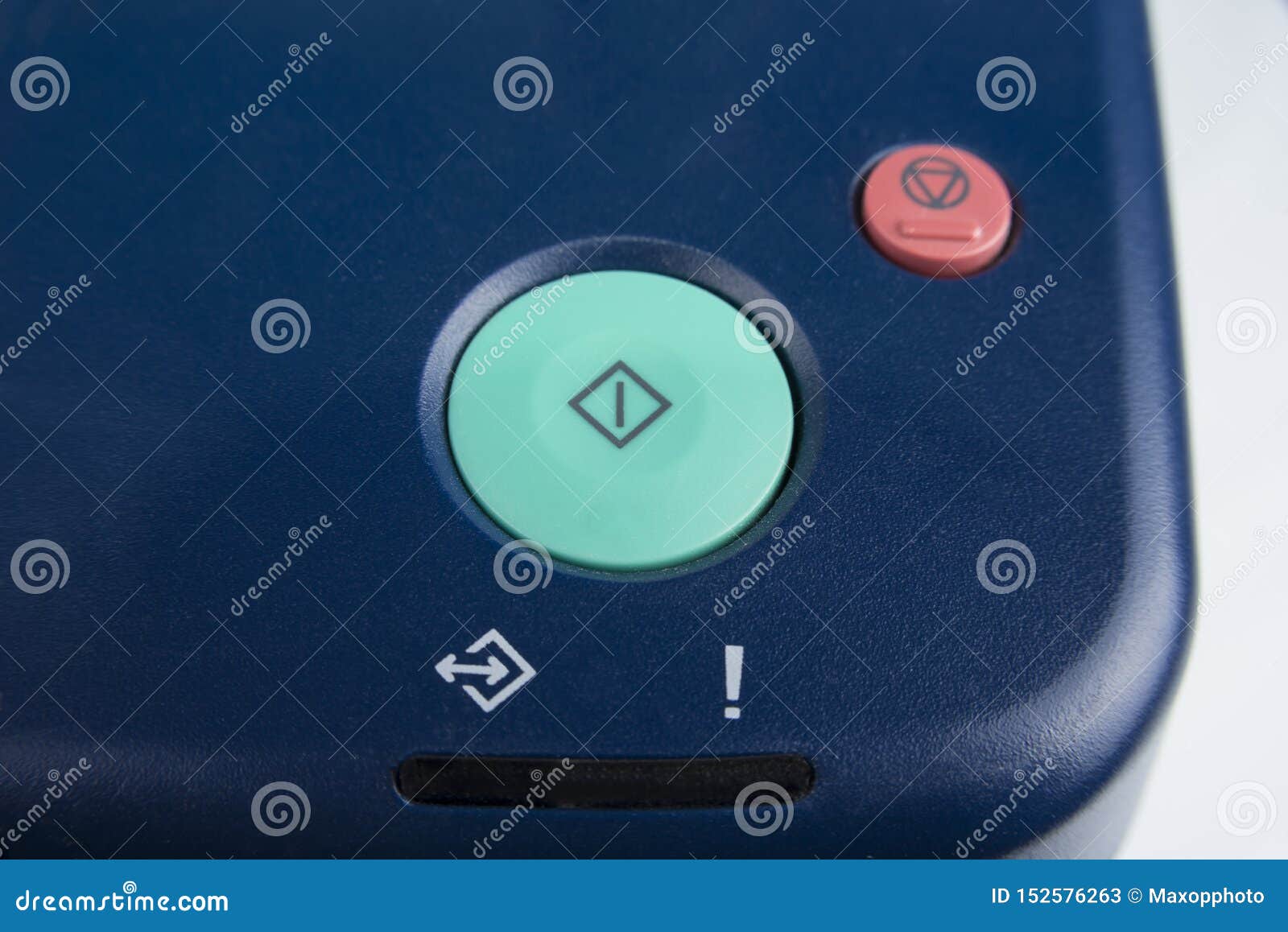 The Green Start Button on a Office Device Stock Image - Image of ...