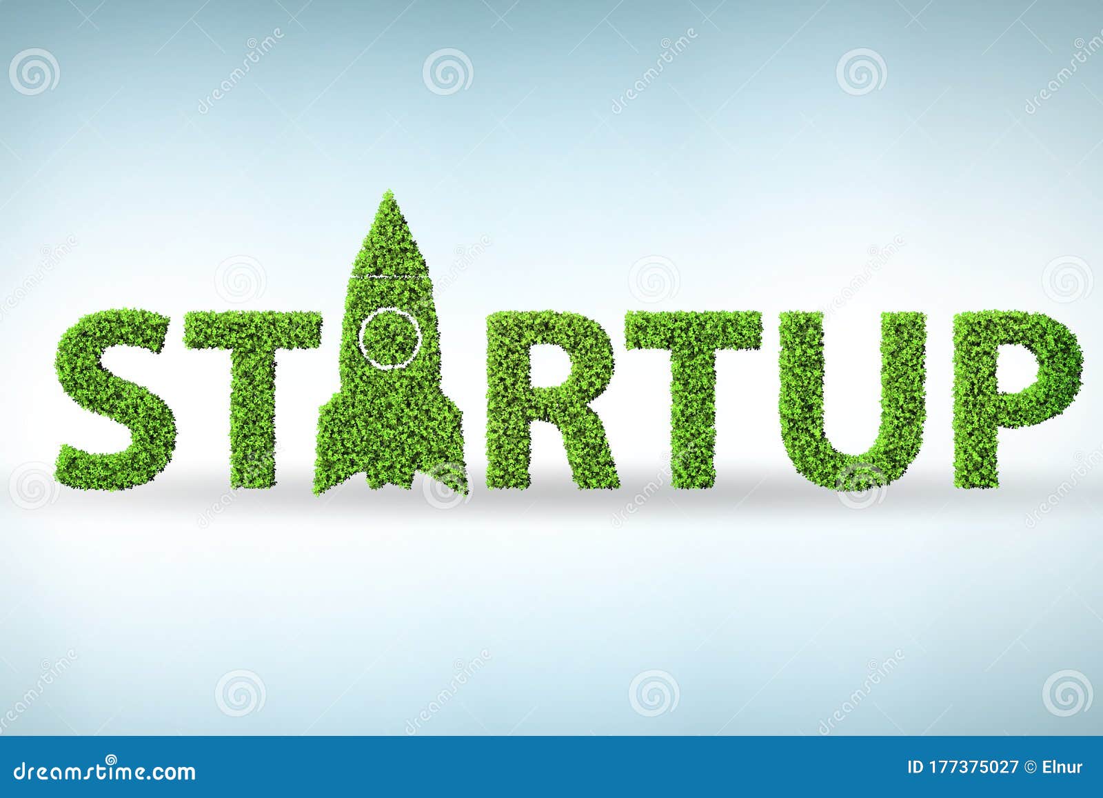 Green Start-up Concept - 3d Rendering Stock Illustration - Illustration ...
