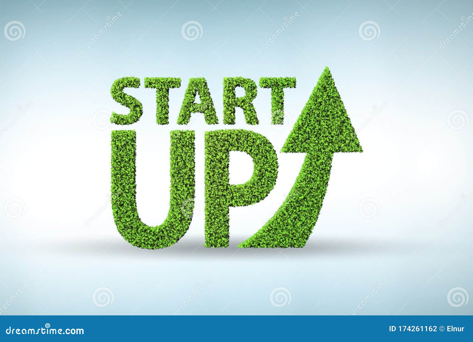 Green Start-up Concept - 3d Rendering Stock Illustration - Illustration ...