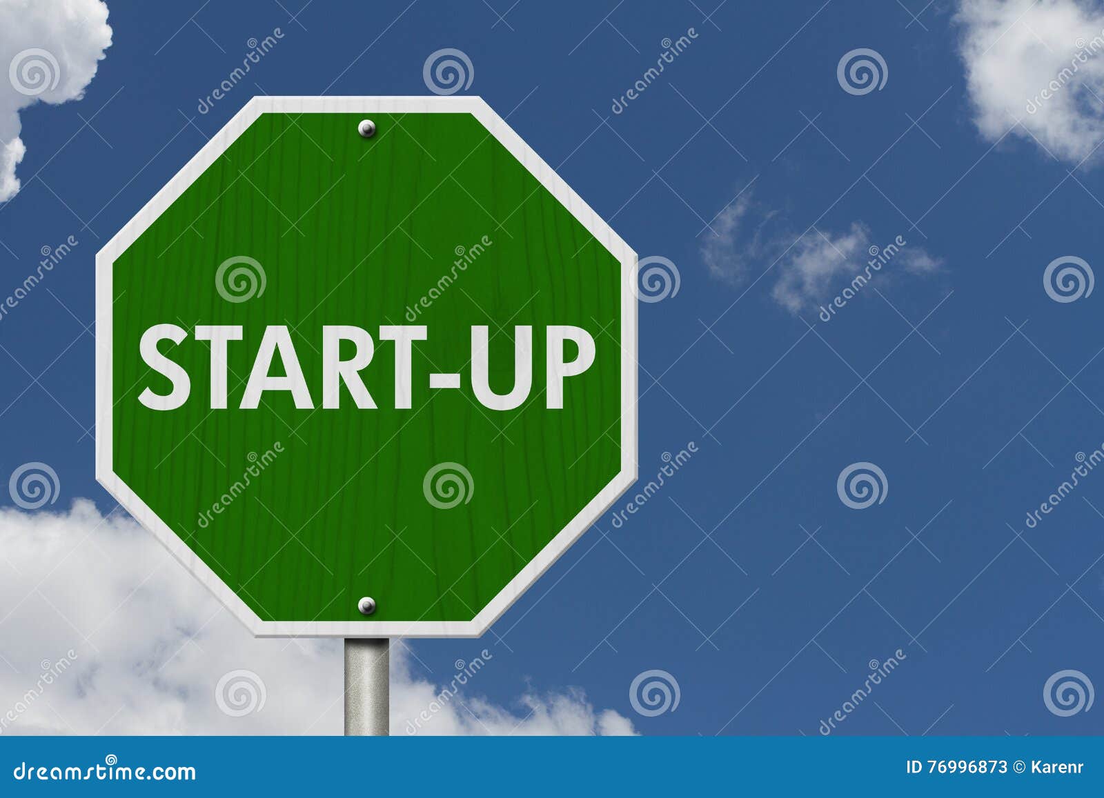 Green Start-up Highway Road Sign Stock Image - Image of employed ...