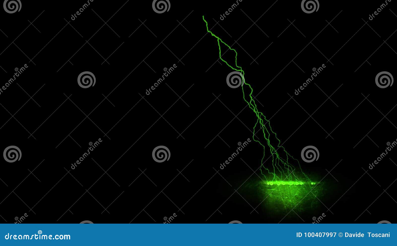 Green Static Lightning on the Ground Loopable Motion Graphic Element ...