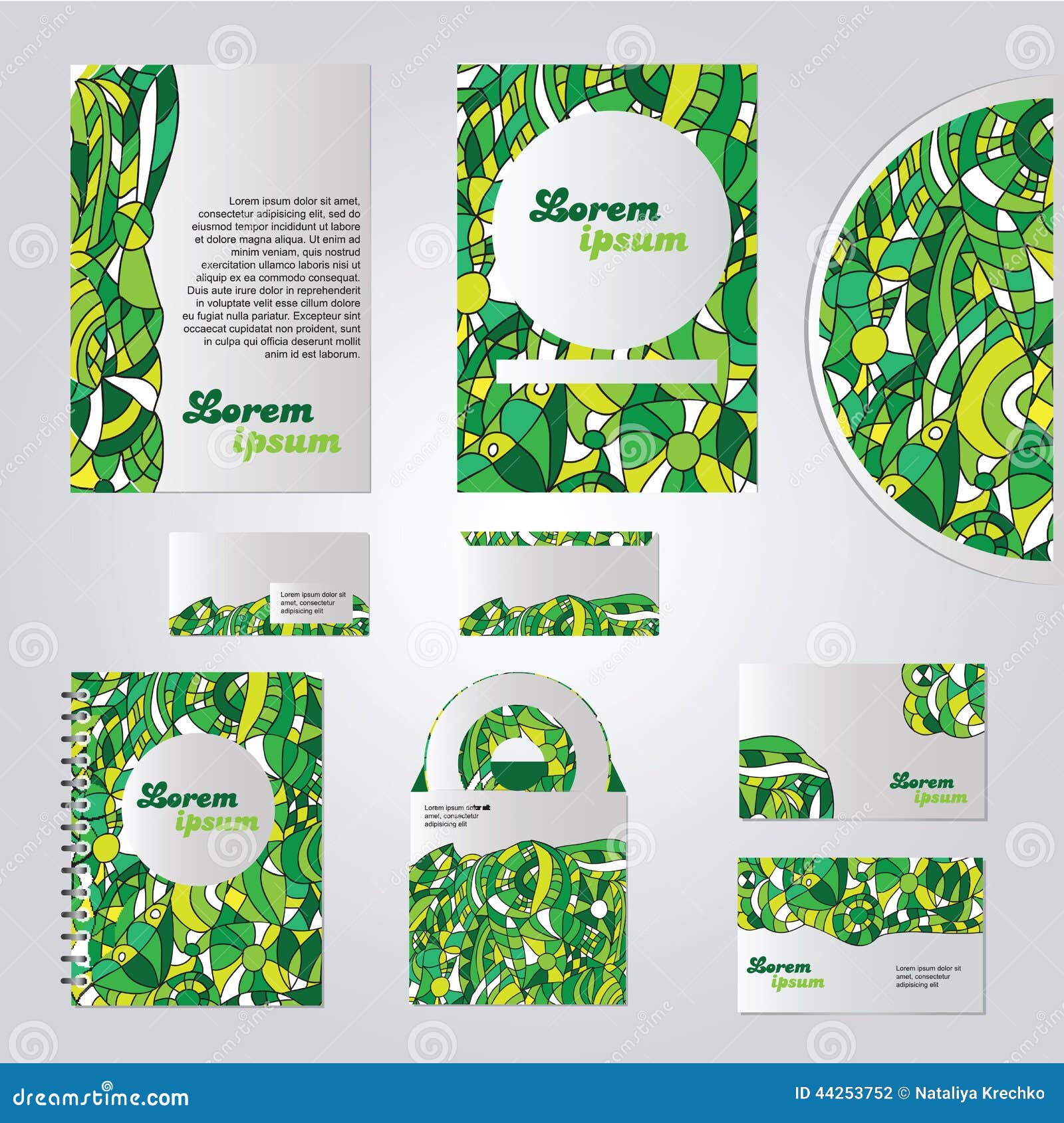 Green Stationery Template Design Stock Vector - Illustration of disk ...