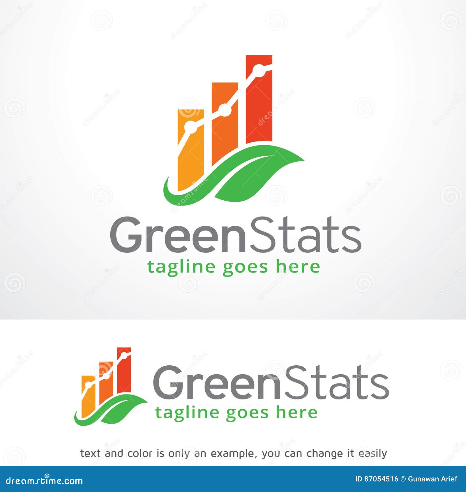 Green Stats Logo Template Design Vector Stock Vector - Illustration of ...