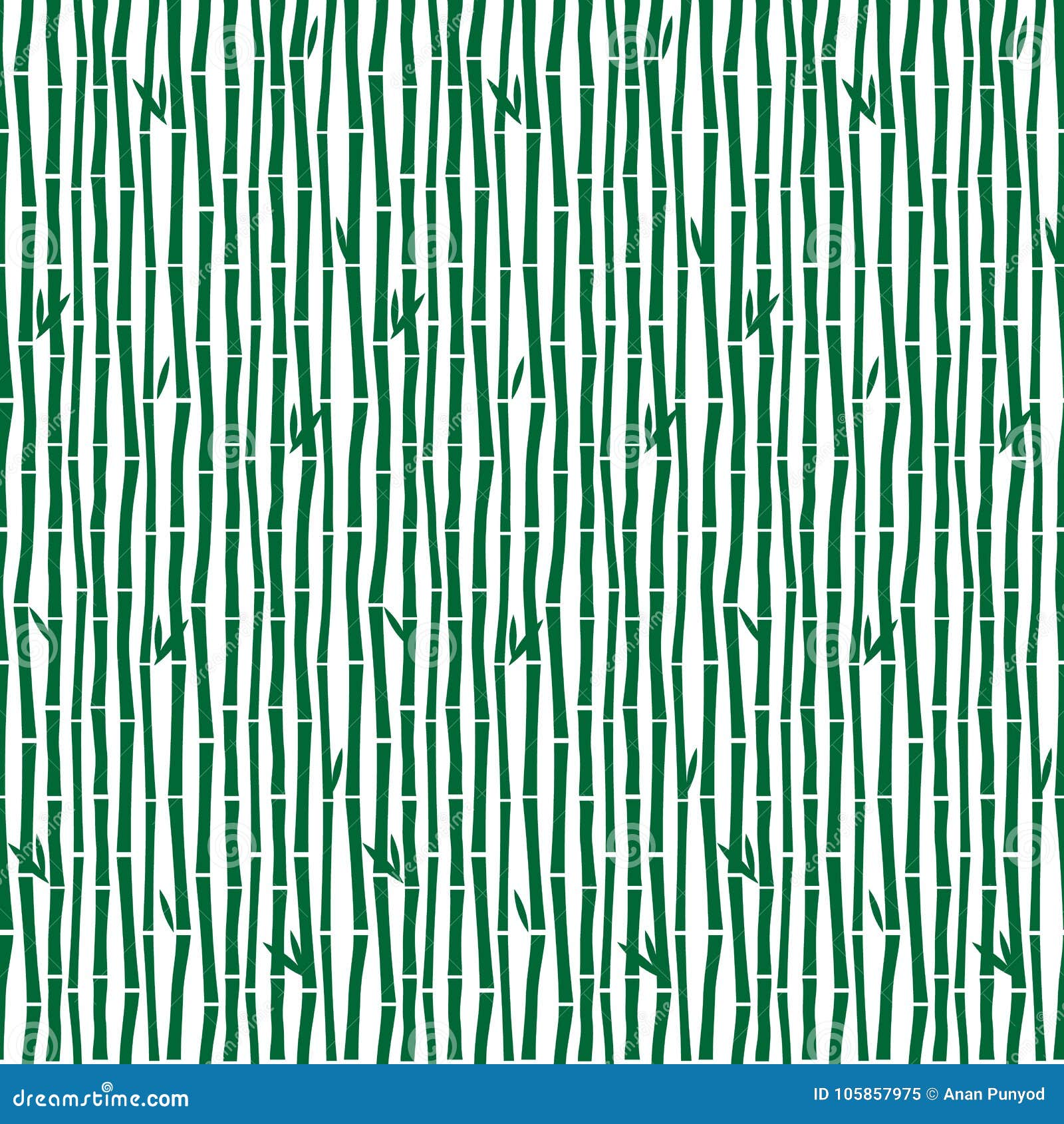 Green Stems and Leaves Bamboo Seamless Pattern Vector Background Design ...