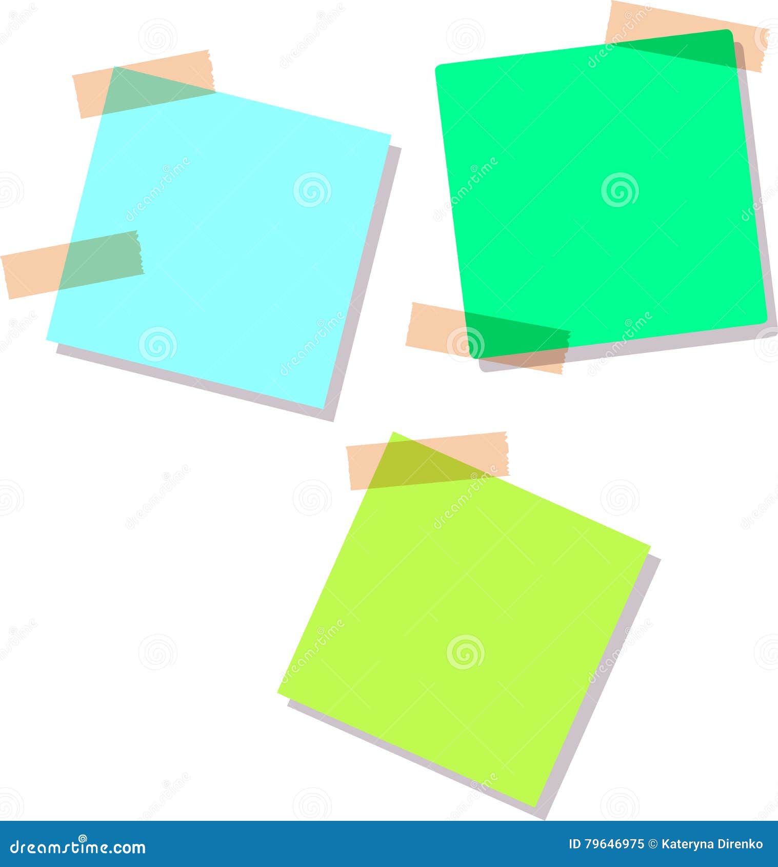 Green stick note isolated stock vector. Illustration of memory - 79646975